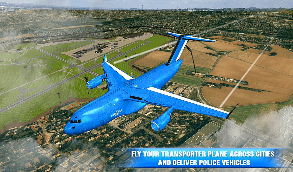 US Police Car AirPlane Transporter Airplane Flying Game 2018 - App on ...