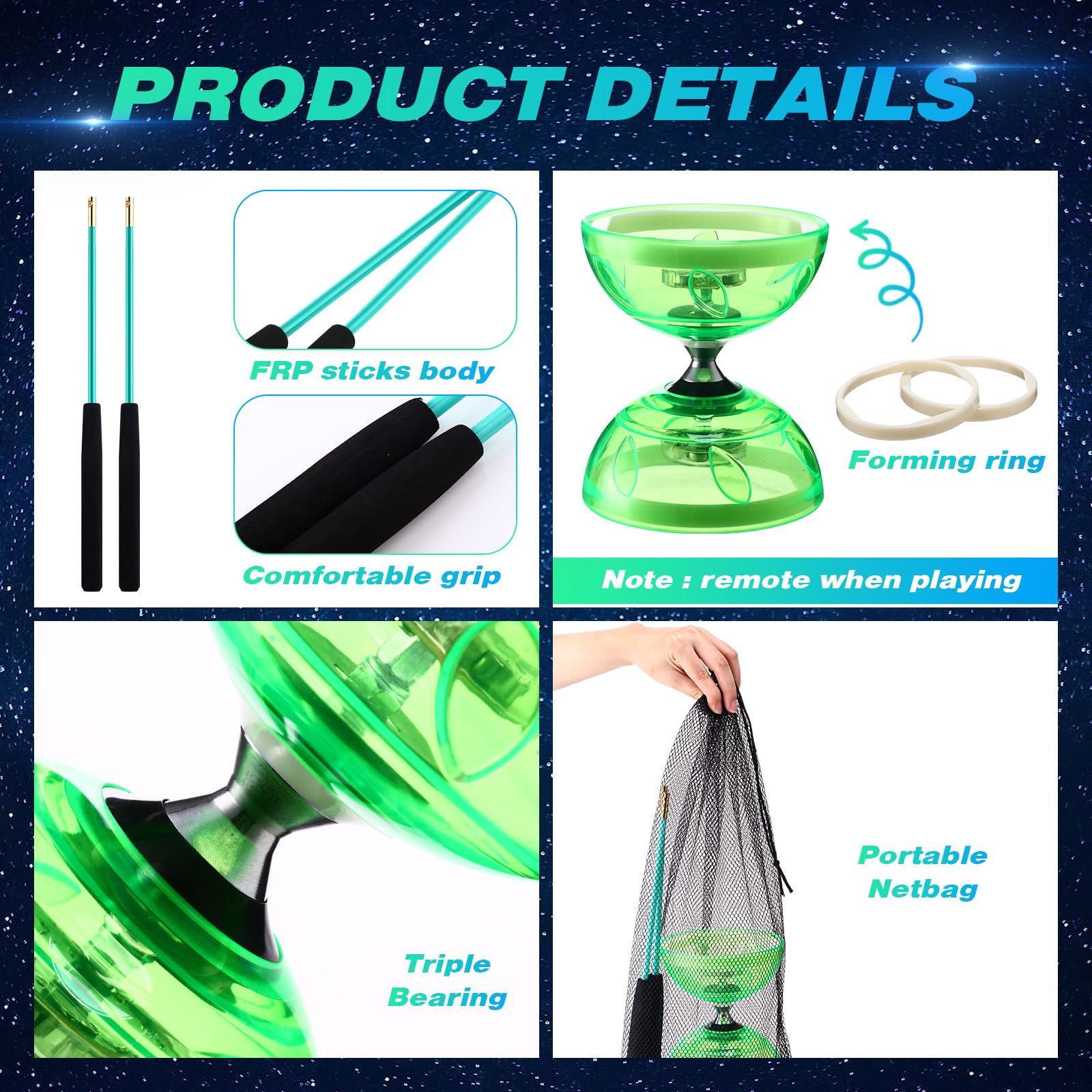 Snapklik.com : Simgoing Chinese Yoyo LED Diabolo Set Includes Colorful ...