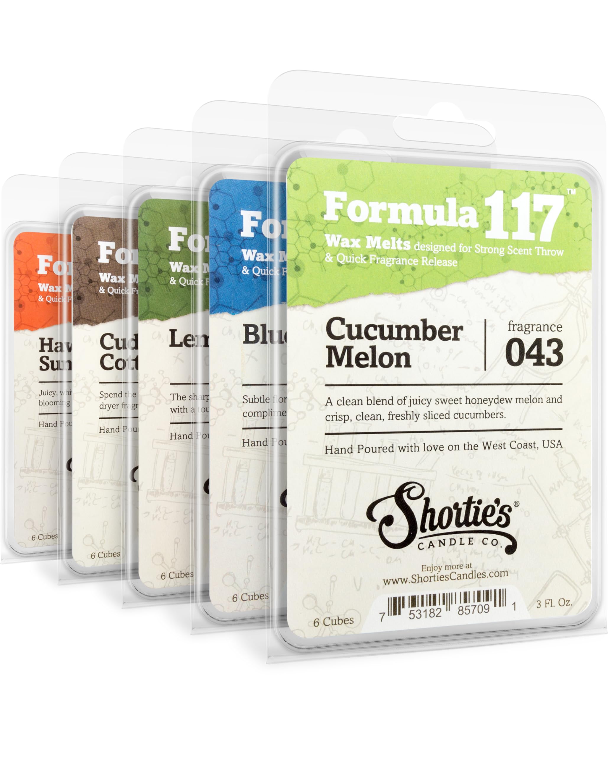 Amazon.com: Shortie's Candle Company Fresh & Clean Wax Melts Variety 5 ...