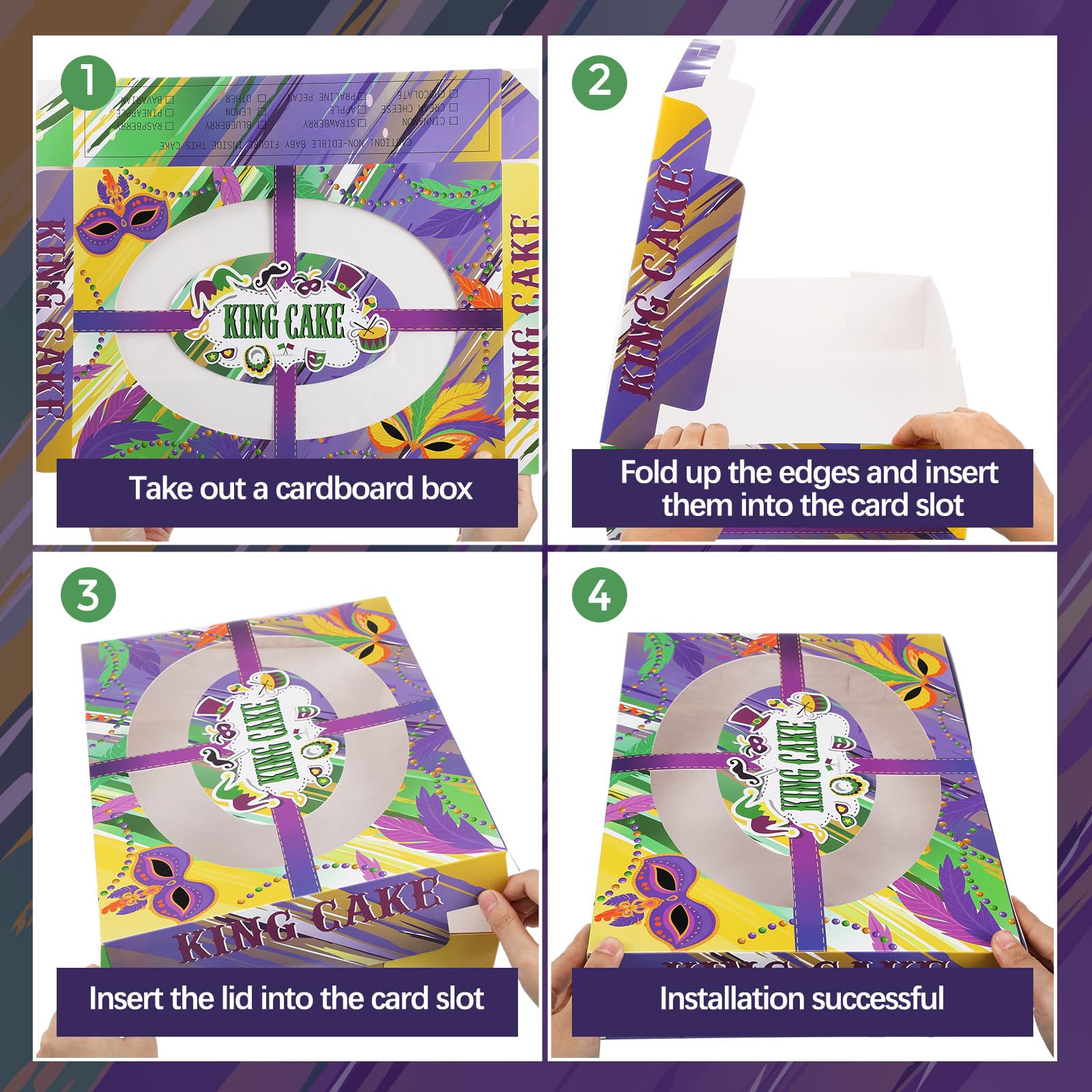 Snapklik.com : Ctosree 24 Pcs Mardi Gras King Cake Boxes