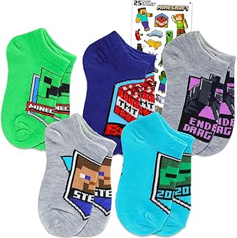 Amazon.com: Minecraft Socks for Boys Set - Minecraft Accessories Bundle ...
