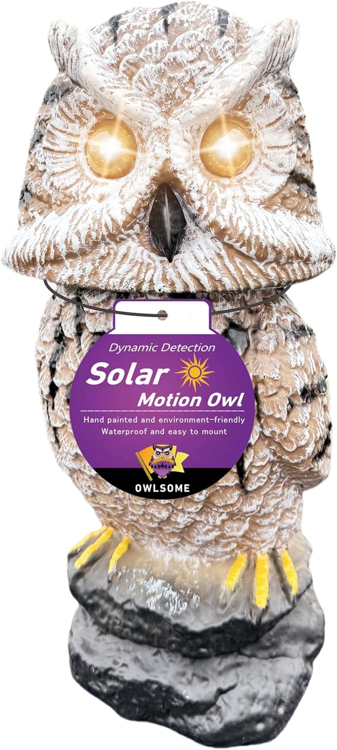 Amazon.com: Owlsome Solar Tiger Owl with Flashing Eyes, Rotating Head ...