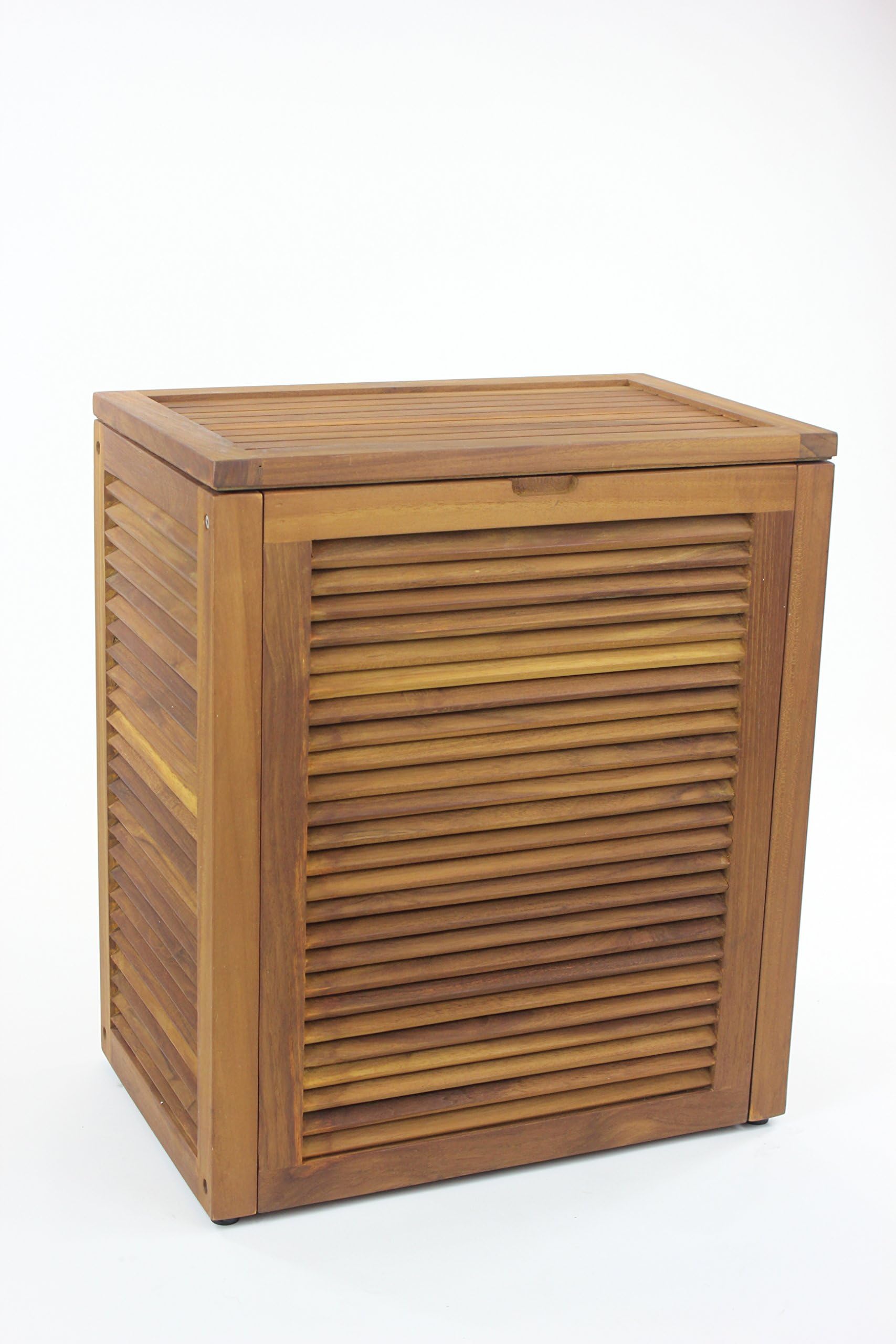 Amazon.com: EcoDecors H-004 Teak Solid Hamper in Natural Teak, 18 inch ...