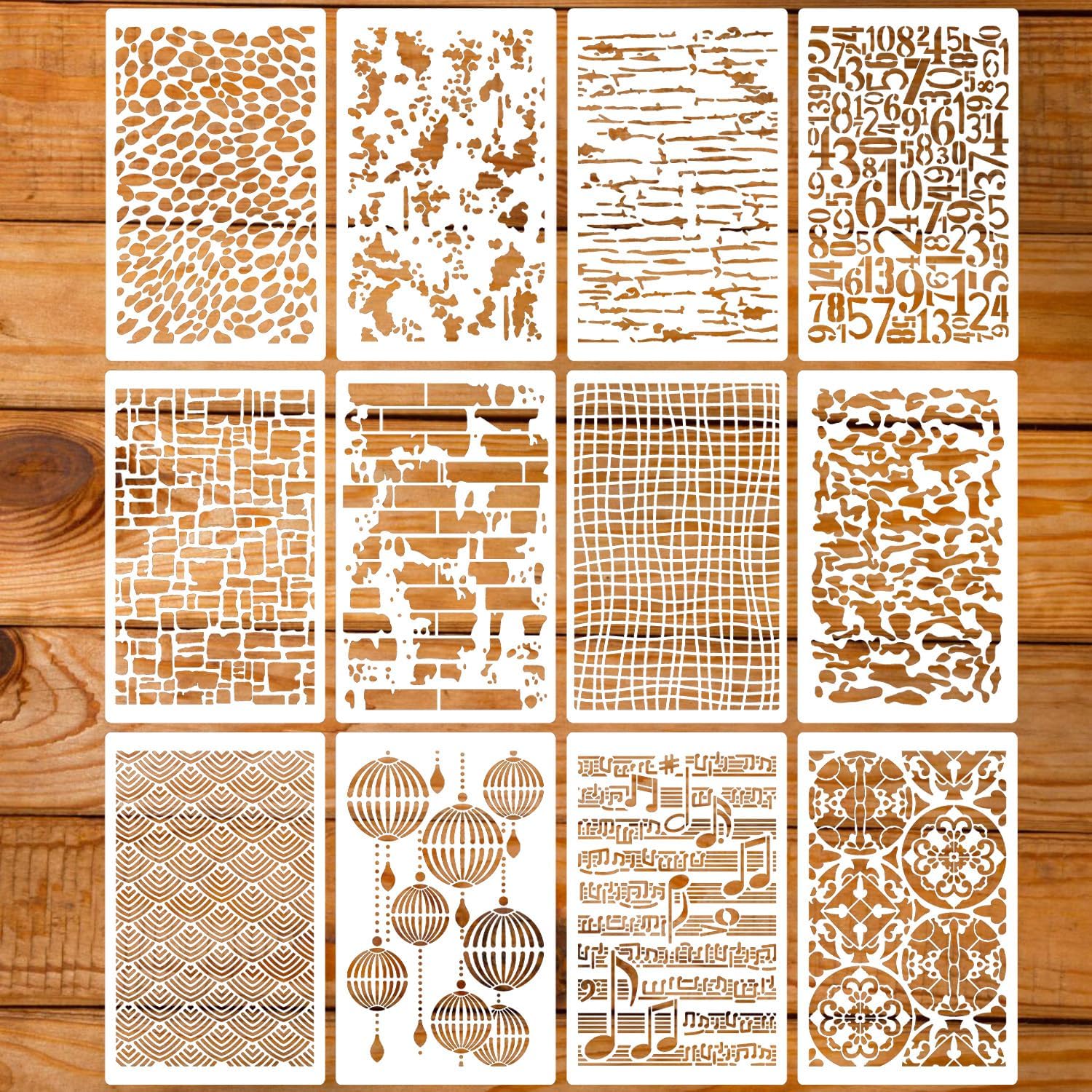 Amazon.com : Stencils for Crafts 8x5” Layering Stencils Camouflage Stencil Mixed Media ...