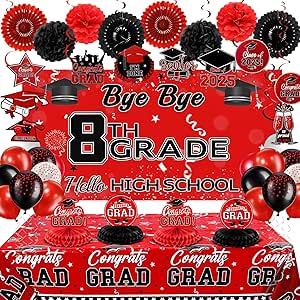 Amazon.com: Rtteri 70 Pcs 8th Grade Graduation Decorations Set Congrats ...