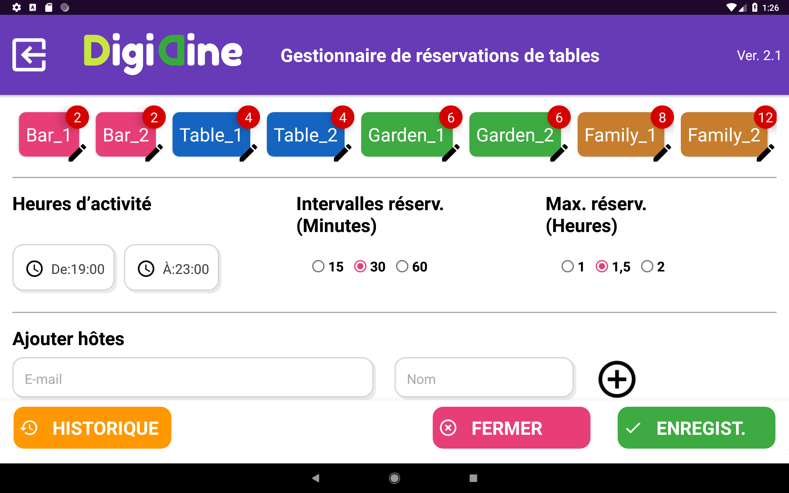 Appli de gestion de réservations et de tables pour restaurants (par DigiDine.com) - Application ...