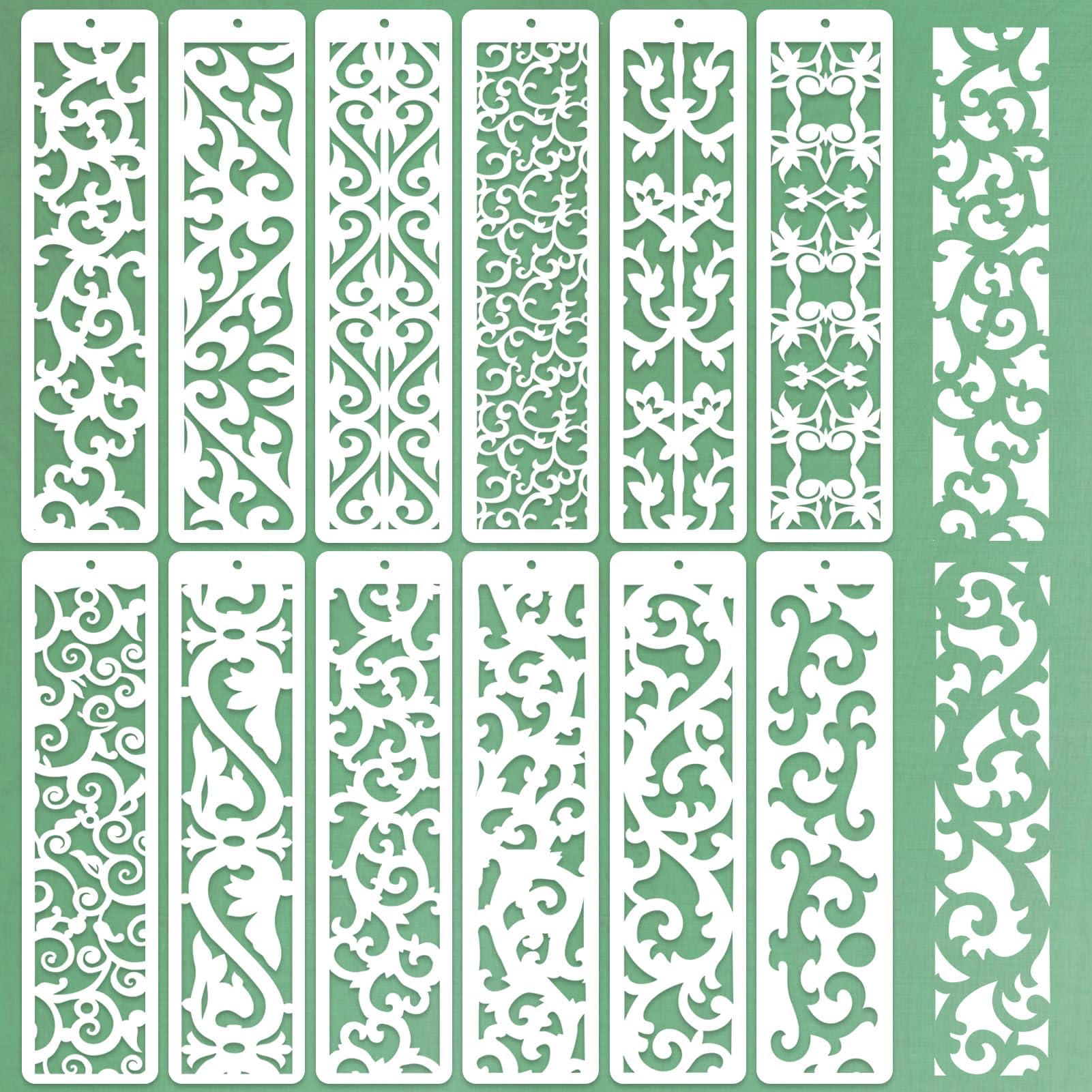 Amazon.com: 12 Pcs Large Flower Border Stencils for Painting, Reusable ...