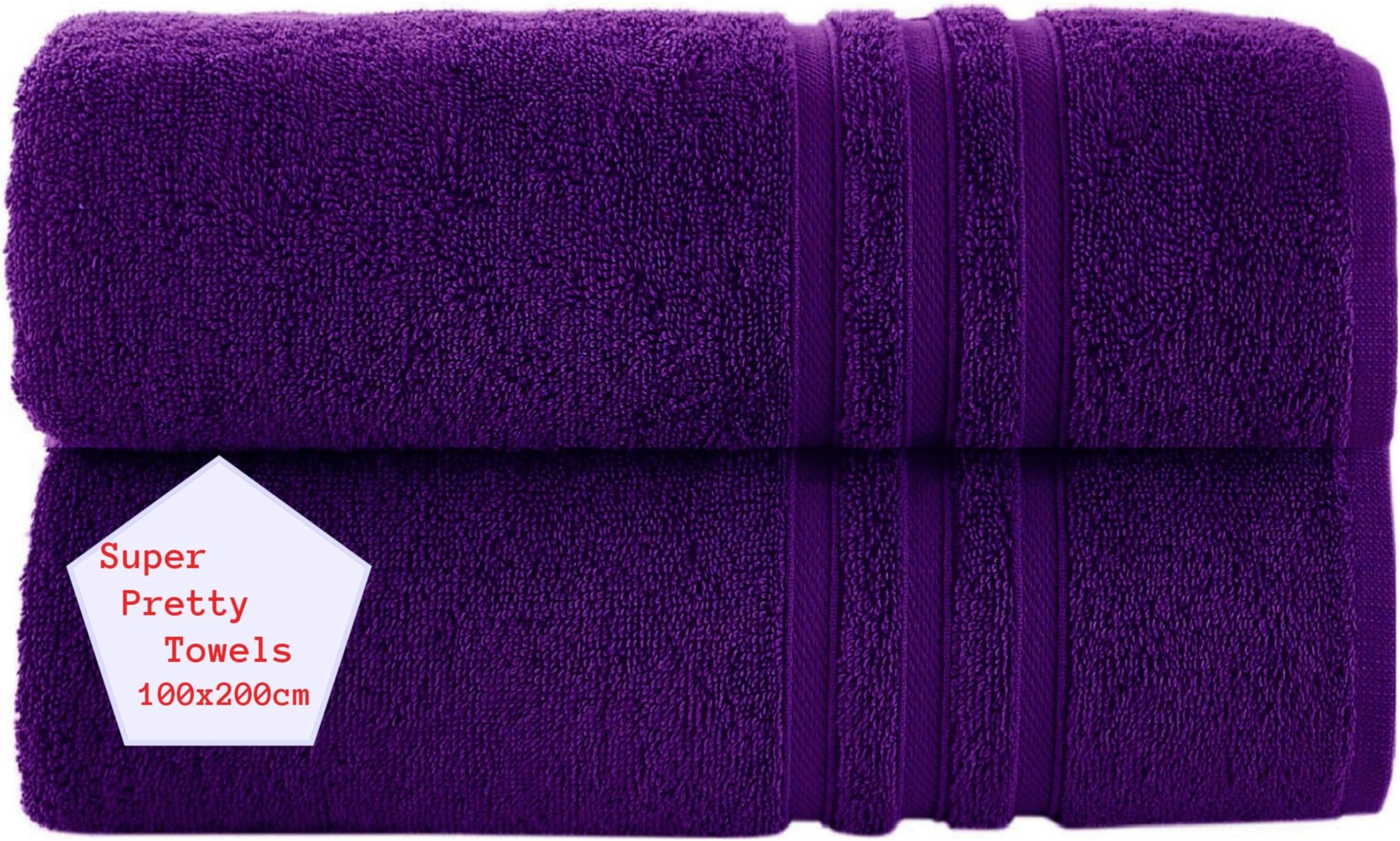 2 Pack Extra Large Jumbo Bath Sheet 100% Egyptian Cotton Super Soft ...