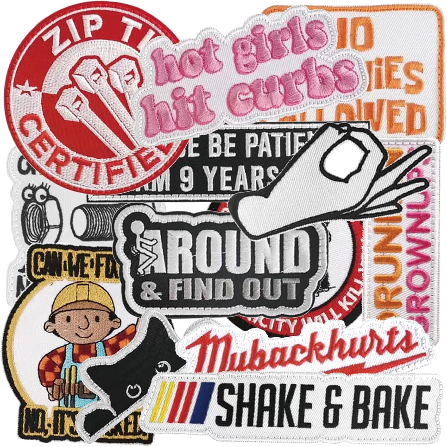 Amazon.com: 13Pcs Funny Patches, Hook & Loop Patch for Hats Vests ...