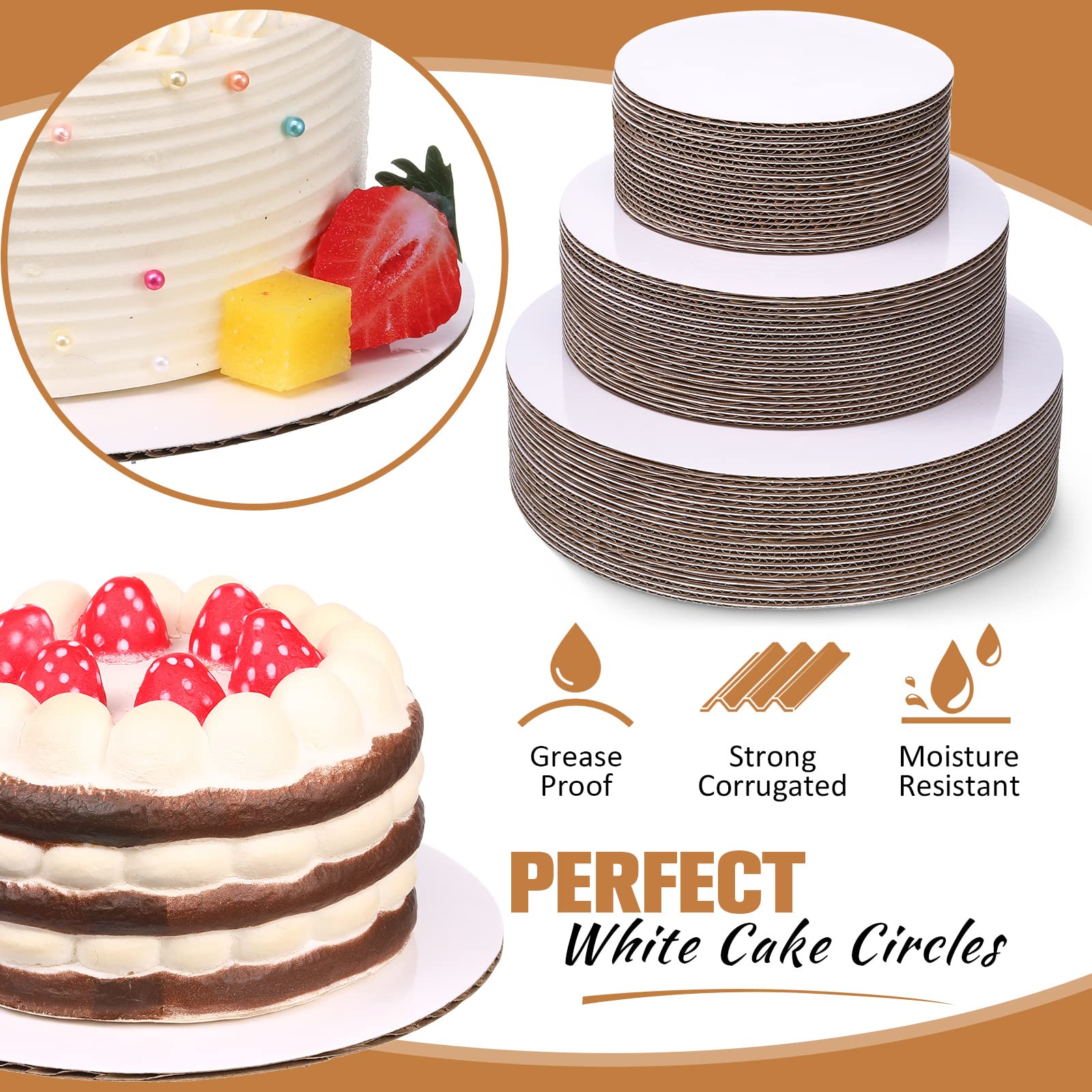 Snapklik.com : 60 Pack Round Cake Boards Circle Cardboard Base Boards ...