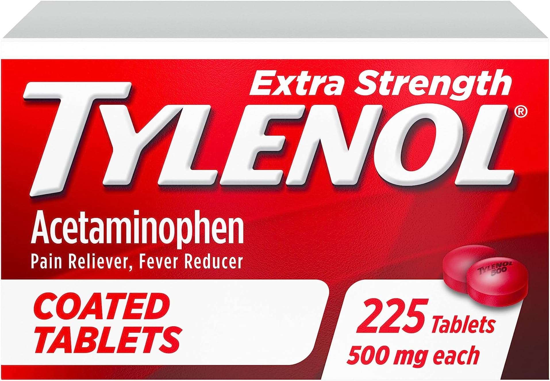 Amazon.com: Tylenol Extra Strength Coated Tablets, Acetaminophen Adult ...