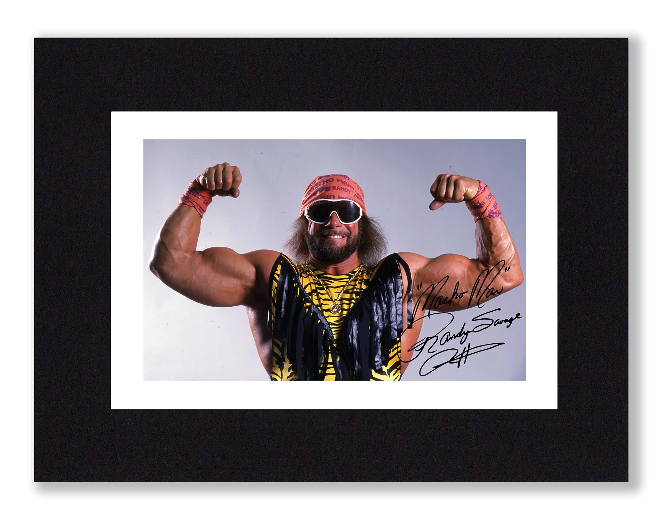 Amazon.com: Macho Man Randy Savage Wrestling Signed 8x6 Inch Mounted ...