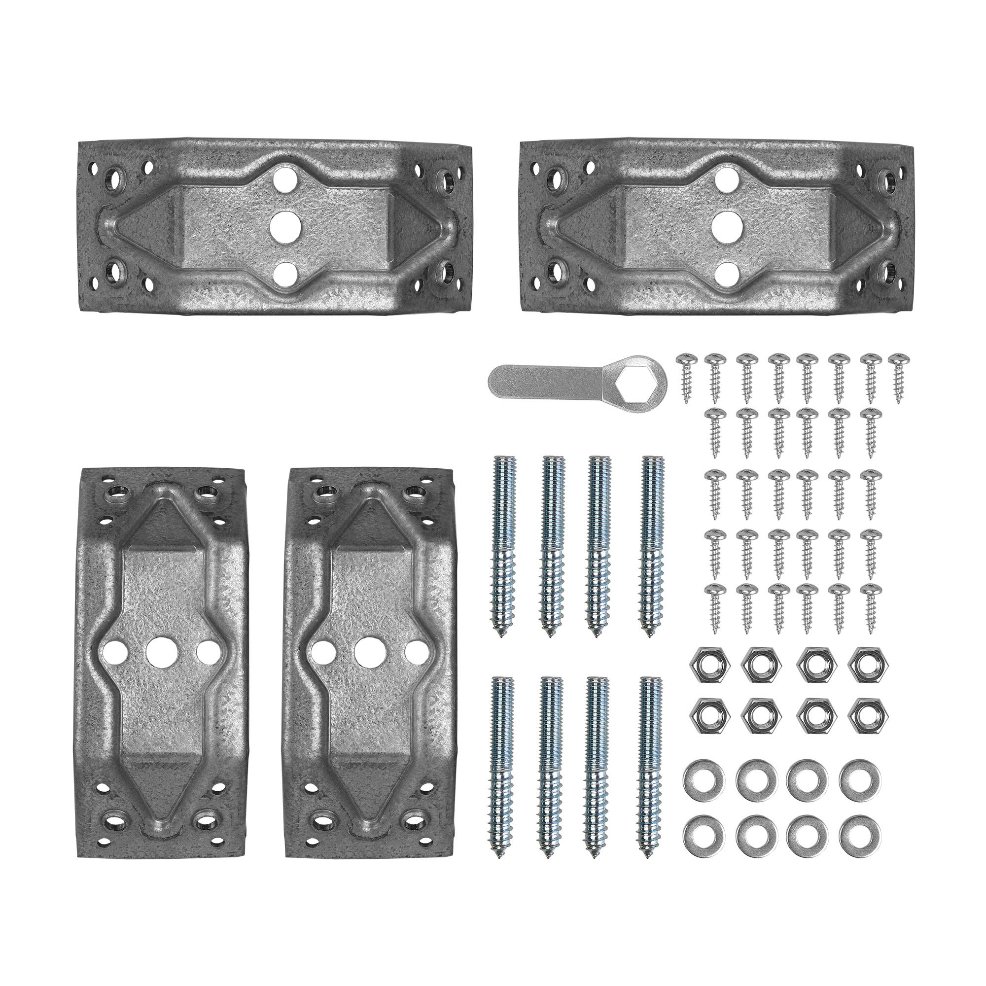 Table Corner Brackets Braces Heavy Duty 142mm Complete Set With Spanner ...