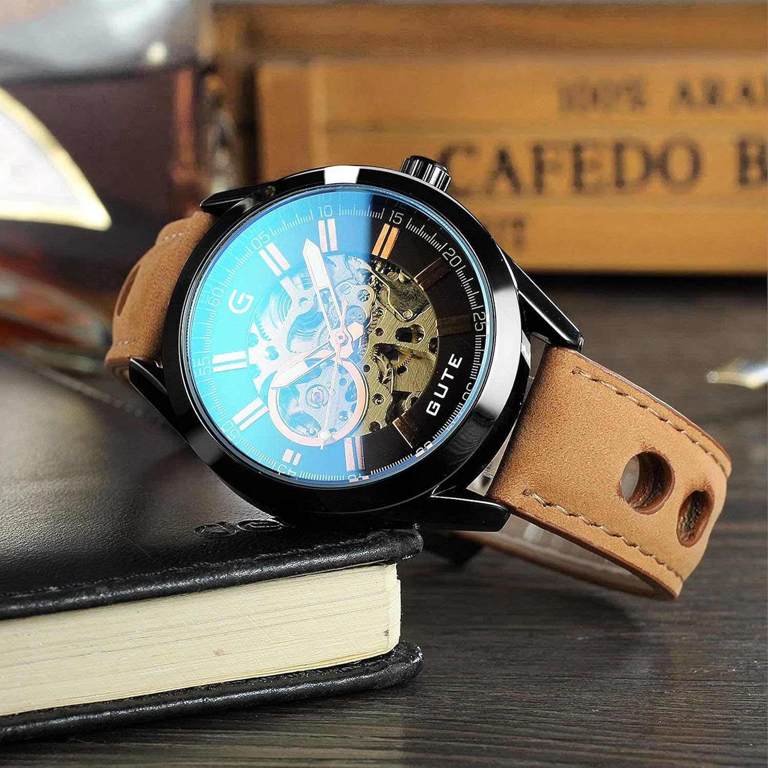 Automatic Watch for Men, Mens Skeleton Automatic Mechanical Wrist Watch ...