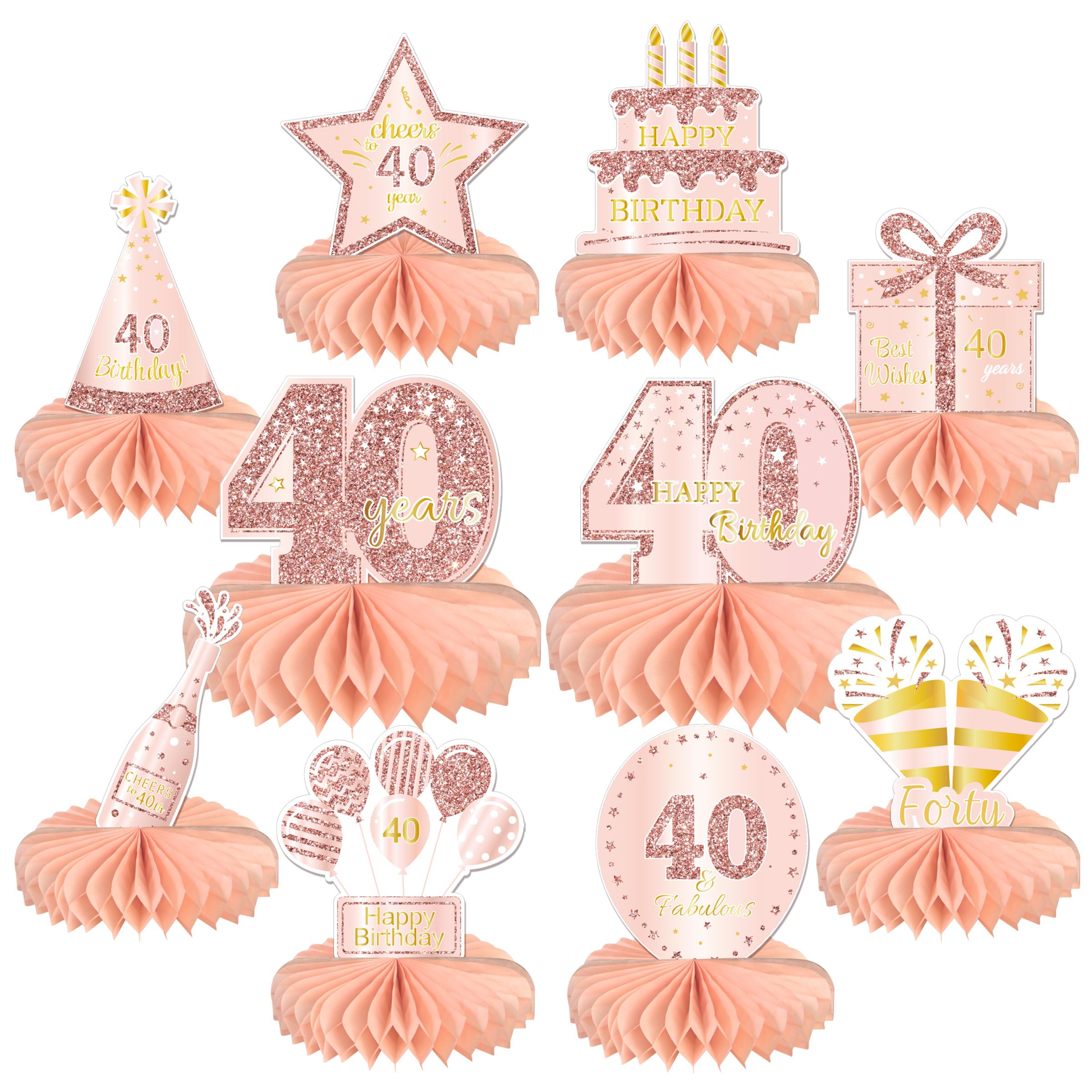 Amazon.com: 10PCS 40th Birthday Decorations Centerpieces for Table ...