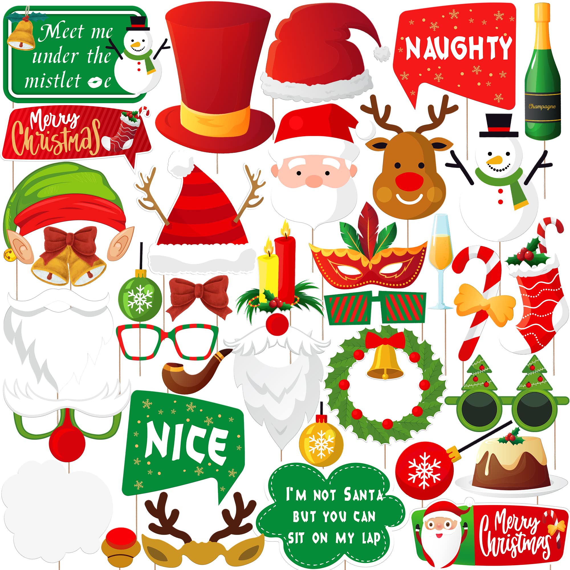 Amazon.com: KatchOn, Christmas Photo Booth Props Kit - Big, Pack of 36 ...
