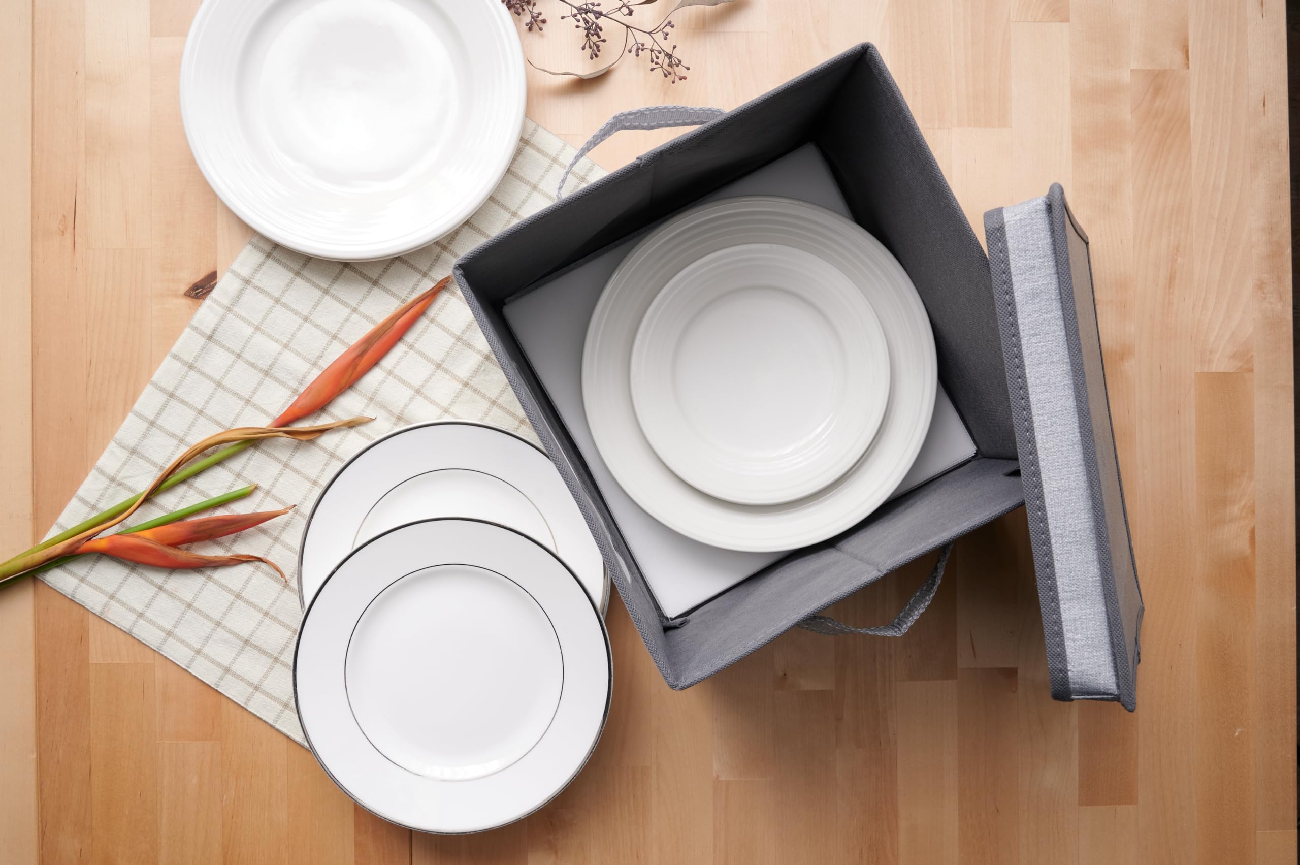 Snapklik.com : VENO 4 Sizes Dinnerware Storage Box w/Lid Handles, China ...