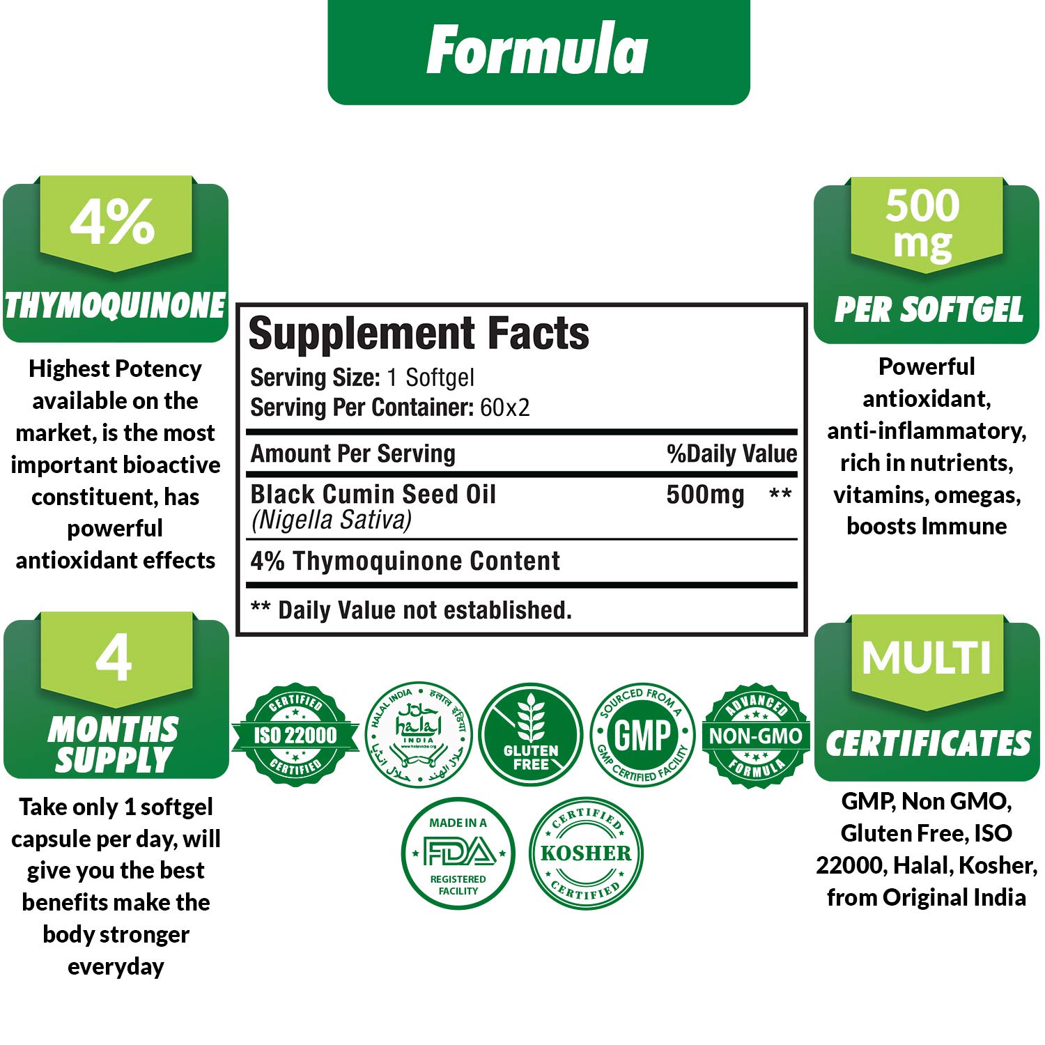 Snapklik.com : Premium Black Seed Oil Softgel Capsules - 2 Packs 60 ...