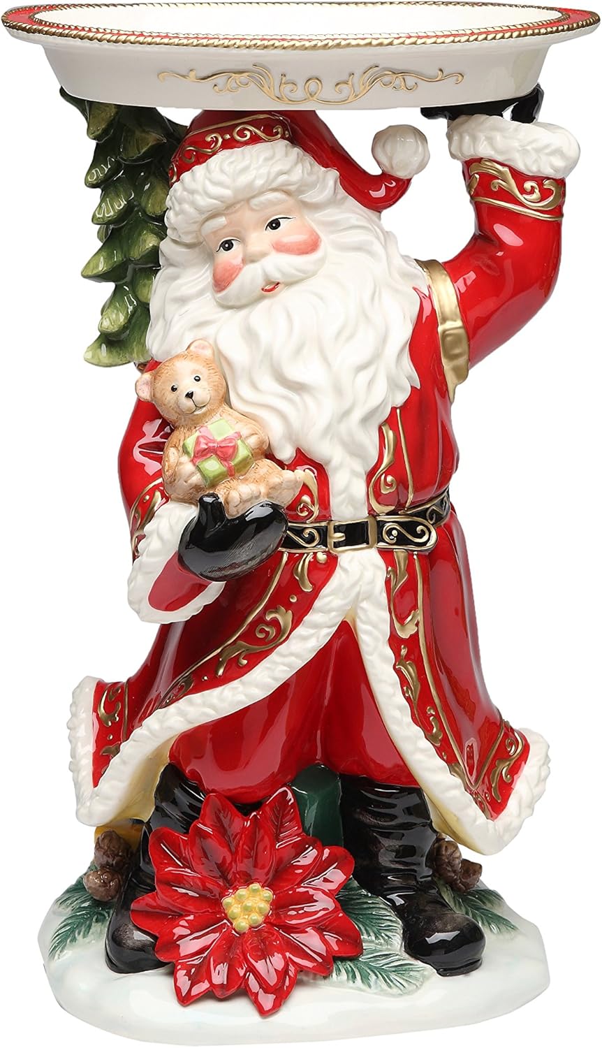 Amazon.com: Cosmos Gifts Santa Figurine Holding Plate, 15-Inch : Home ...