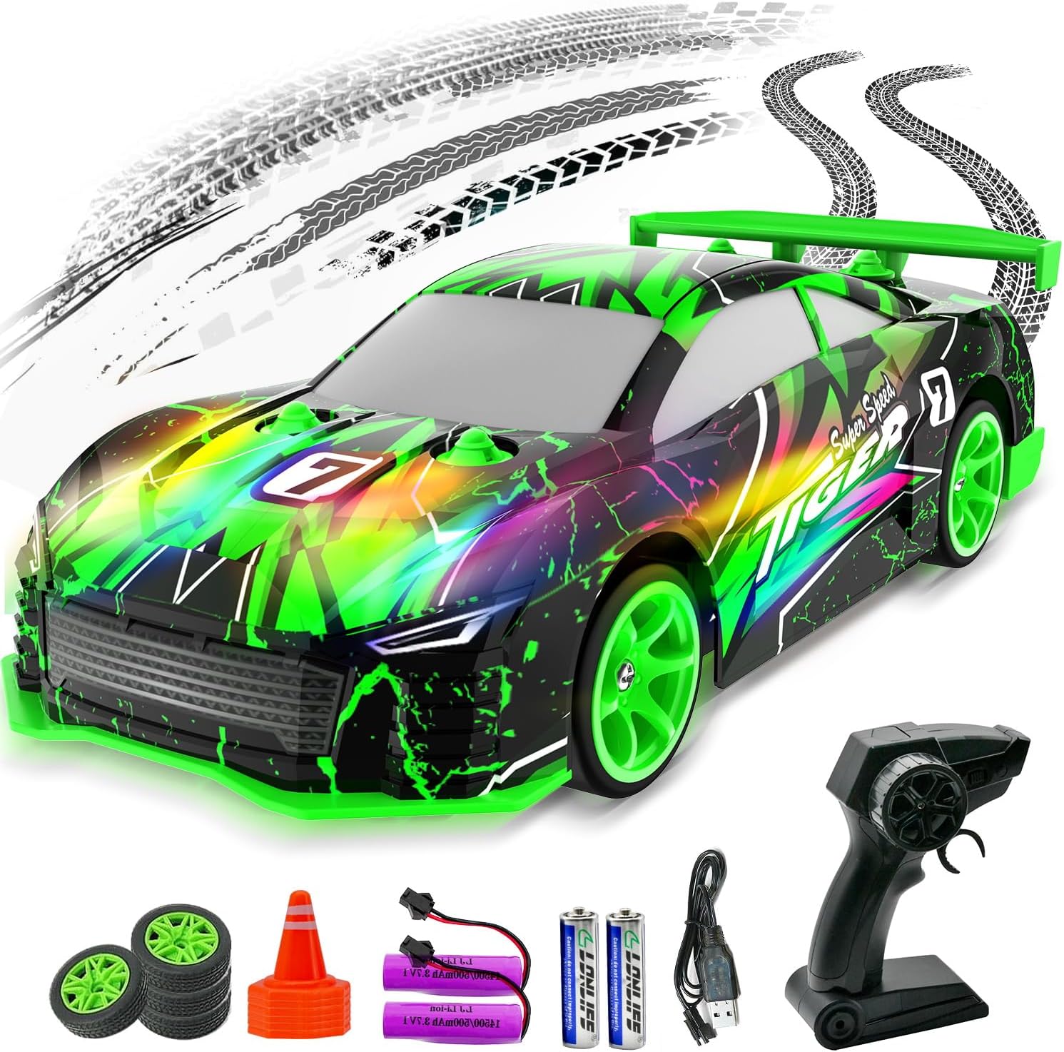 Amazon.com: AGNEVE RC Drift Car 2.4GHz 1:24 Remote Control Car 4WD RC ...