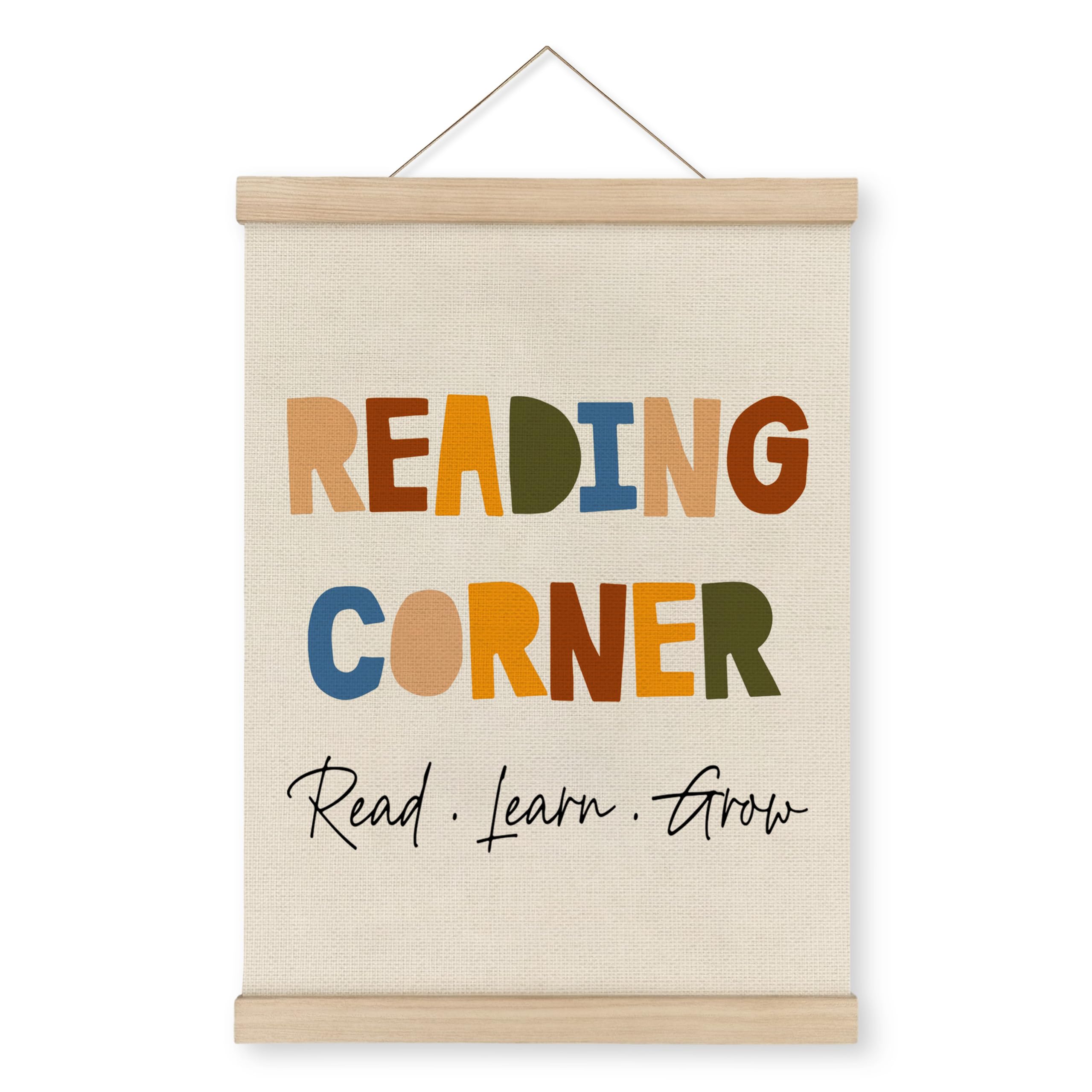 Amazon.com: MAQIKA Reading Corner Decor Poster Framed with Wood Hanger ...