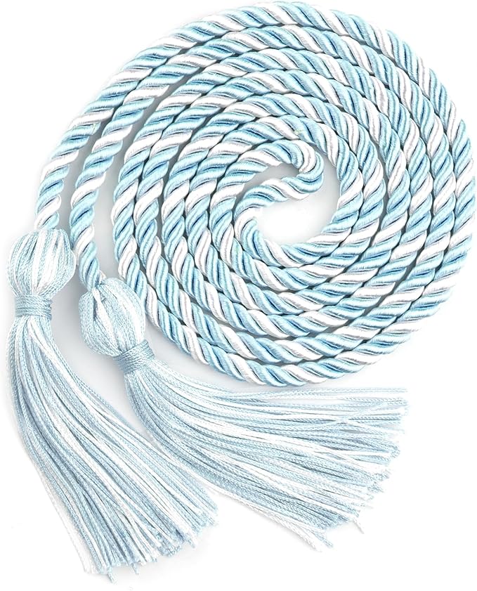 Amazon.com: Sky Blue and White Graduation Cords, Light Blue White Honor ...