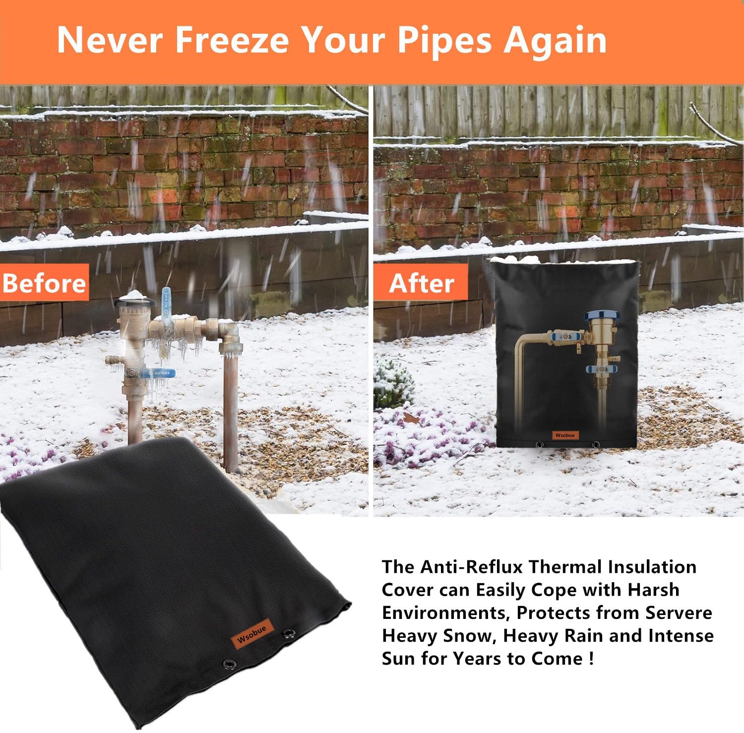 Snapklik.com : Wsobue Backflow Preventer Cover Insulated Pouch,Outdoor ...