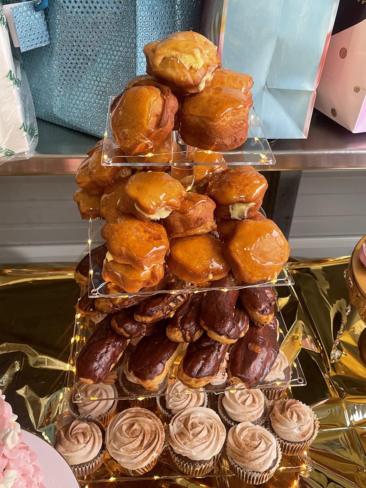 $5/mo - Finance Weddingwish Pastry Stand 4 Tier Acrylic Cupcake Display ...