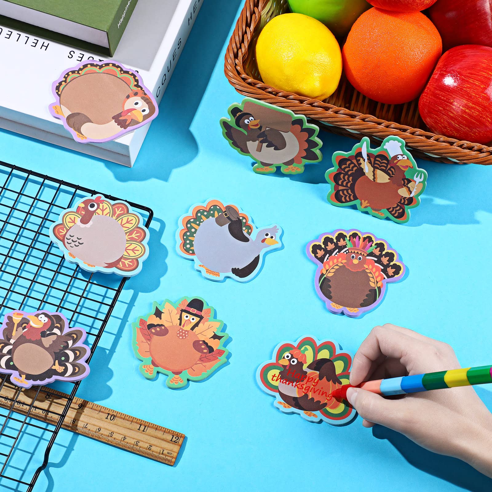 Snapklik.com : 45 Pads 900 Sheets Thanksgiving Sticky Notes Turkey Self ...
