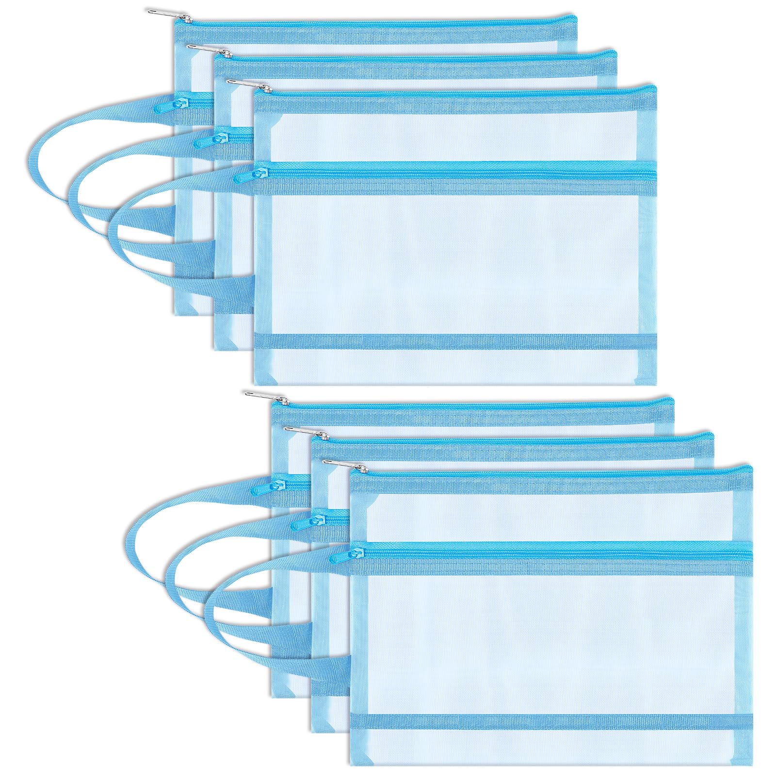 Amazon.com : Fassave 6 Pack Mesh Zipper Pouch Bags, Double Layer Nylon ...