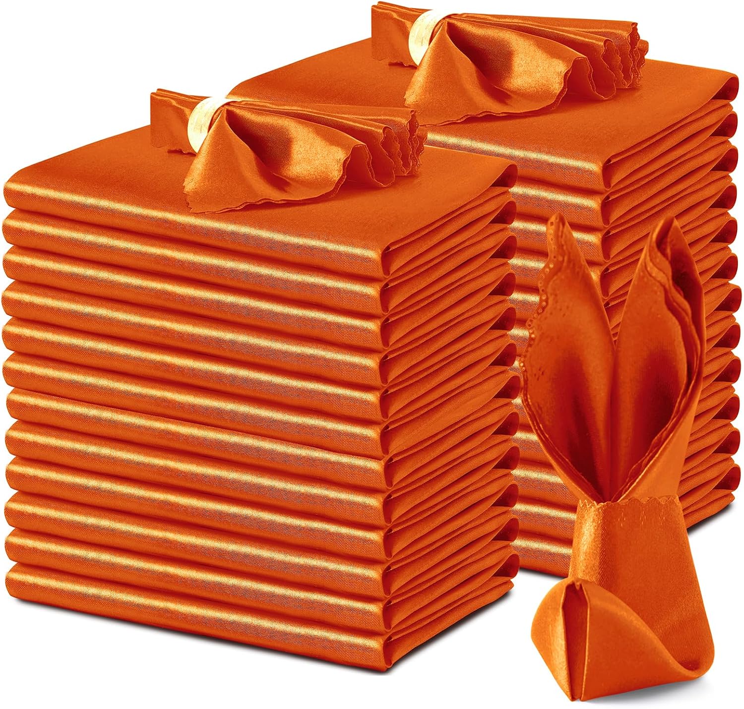 Amazon.com: VACVELT 24 Pack Burnt Orange Satin Napkins 12x12 Inch for ...