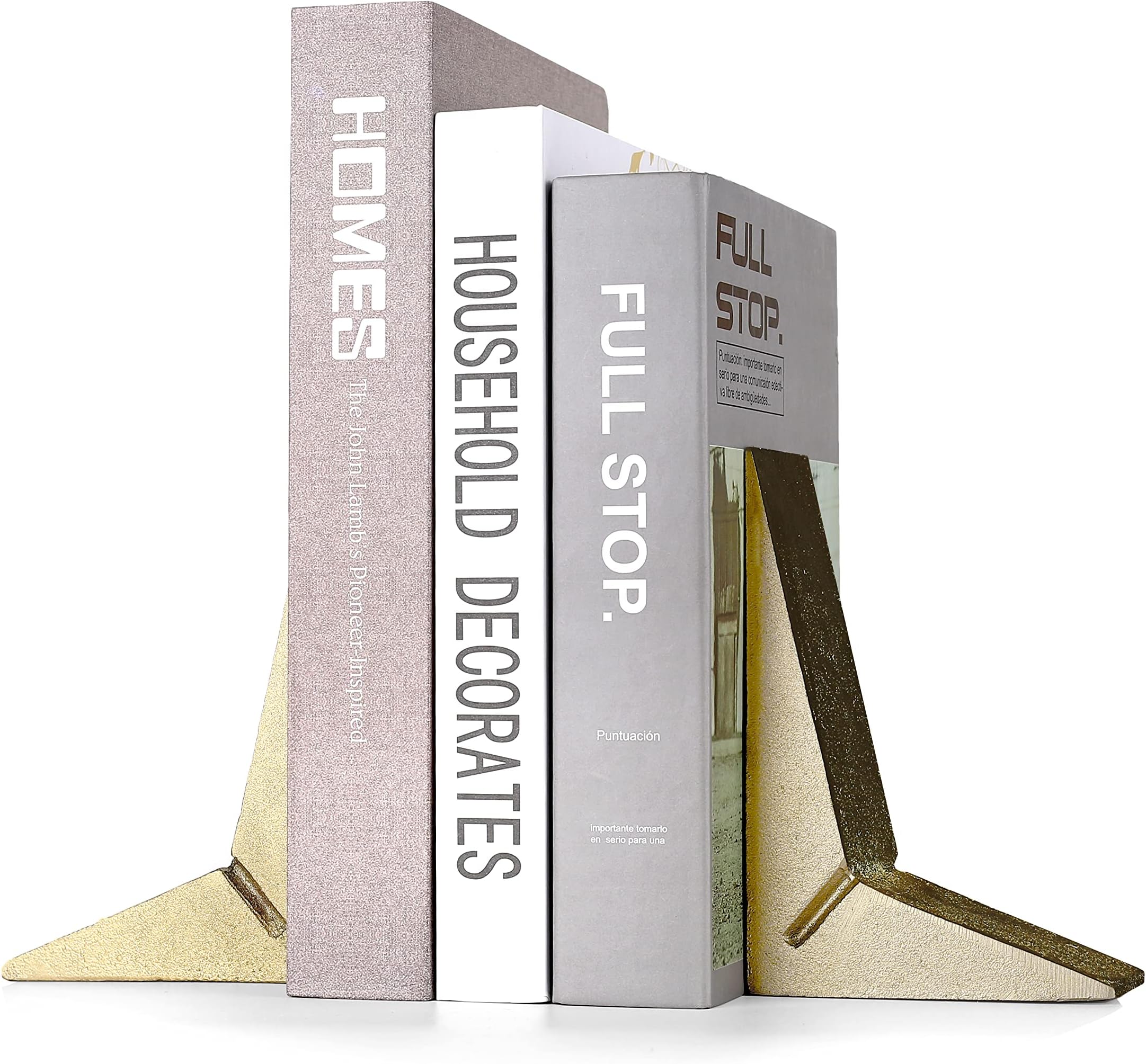 Amazon.com: Juvale Decorative Gold Bookends with Square Metal Geometric ...
