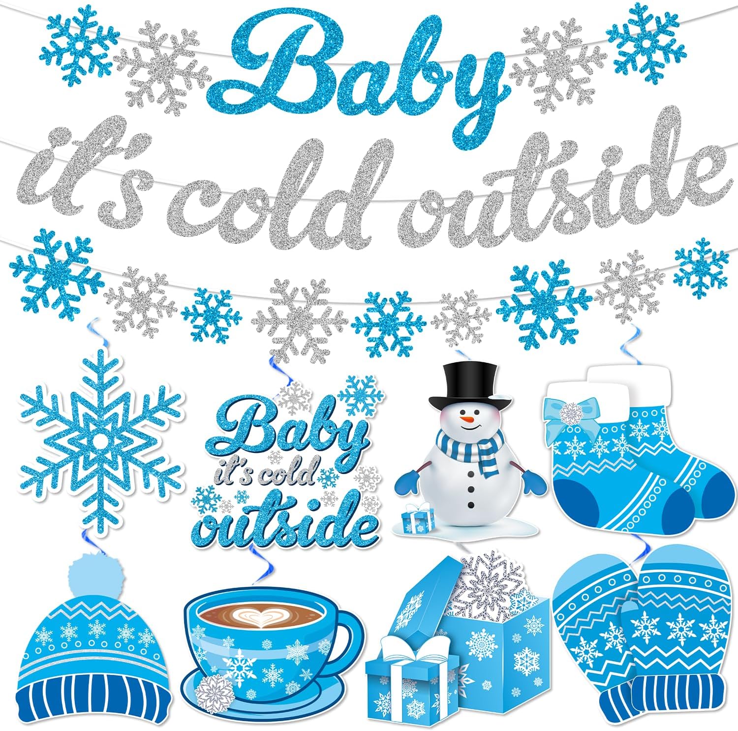 Amazon.com: Baby Its Cold Outside Baby Shower Banner, Winter Wonderland ...
