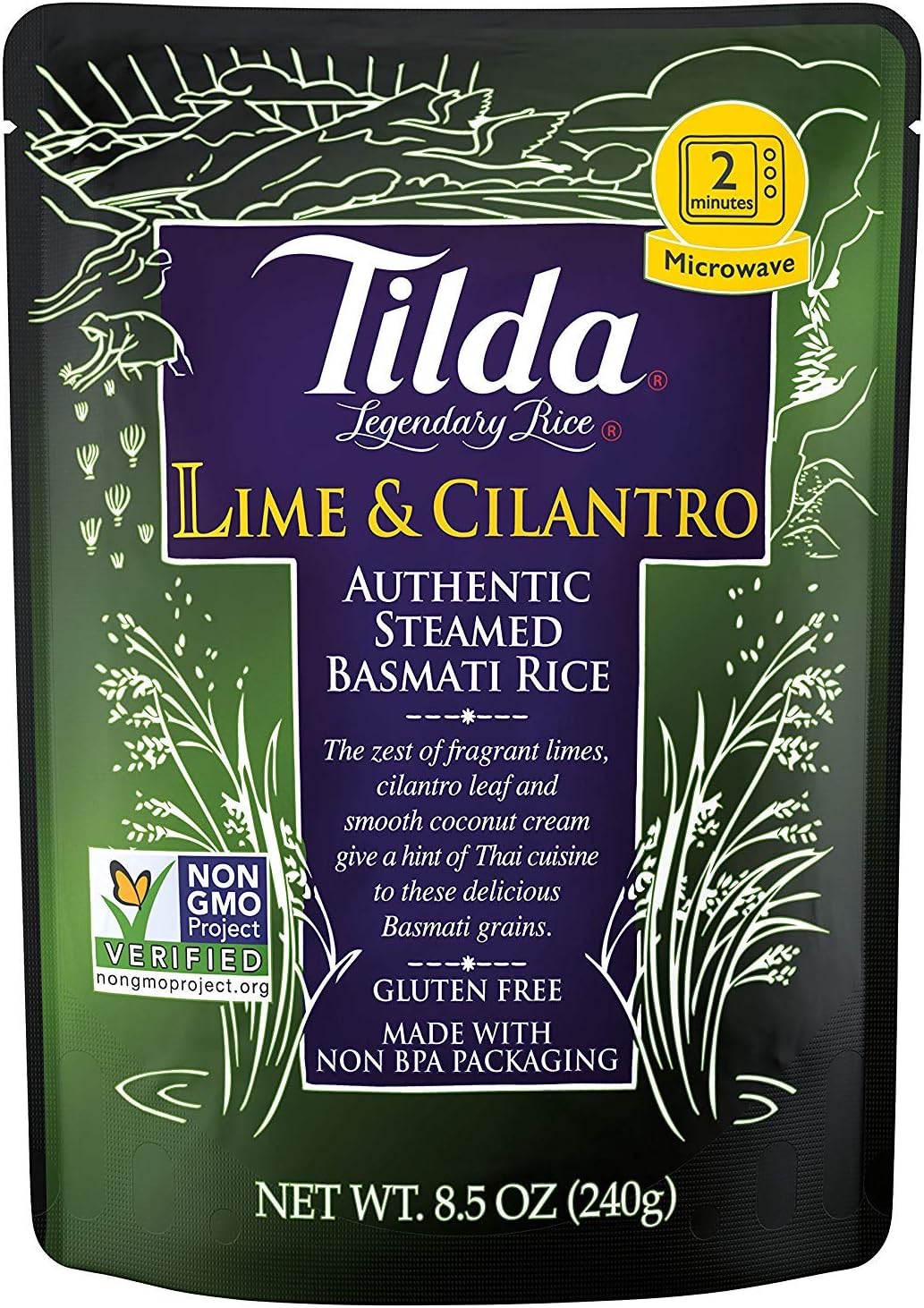 Amazon.com : Tilda Legendary Rice Steamed Basmati, Lime & Cilantro, 8.5 ...