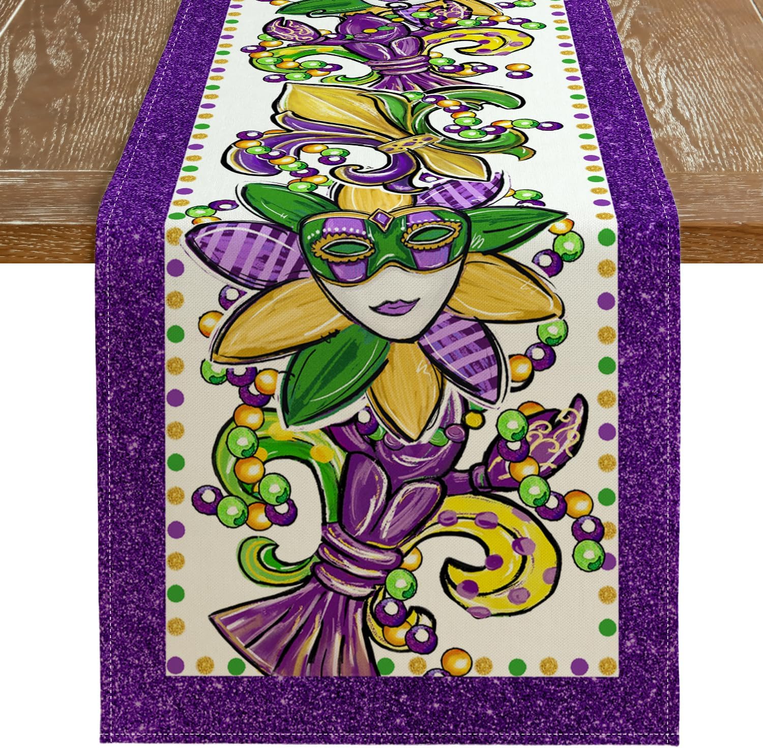 Amazon.com: ARKENY Mardi Gras Table Runner 72x13 Inches Fleur De Lis ...