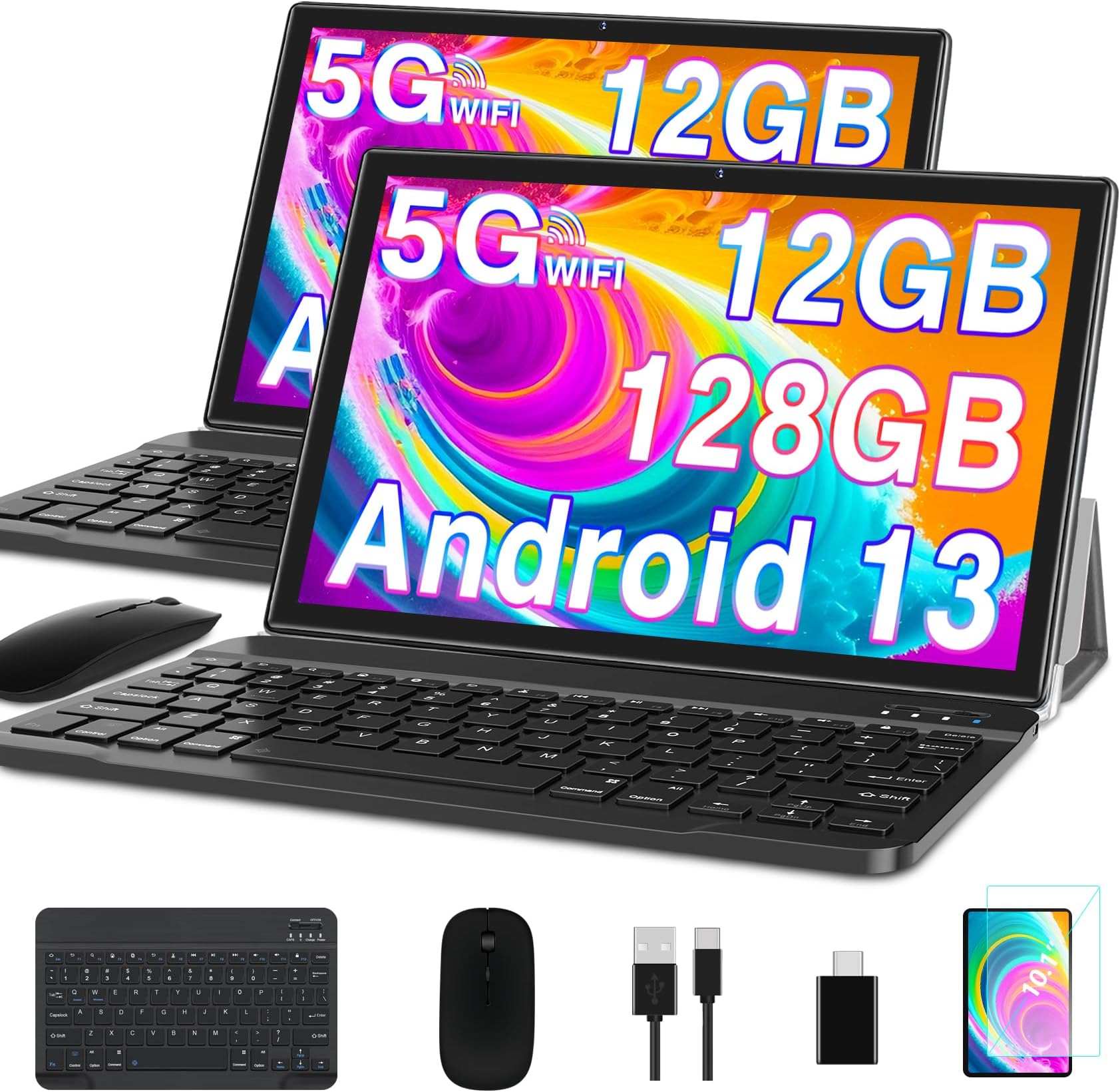 GOODTEL 2024 Newest Tablet 10 Inch Android 13 12GB RAM+128GB ROM 1TB TF ...