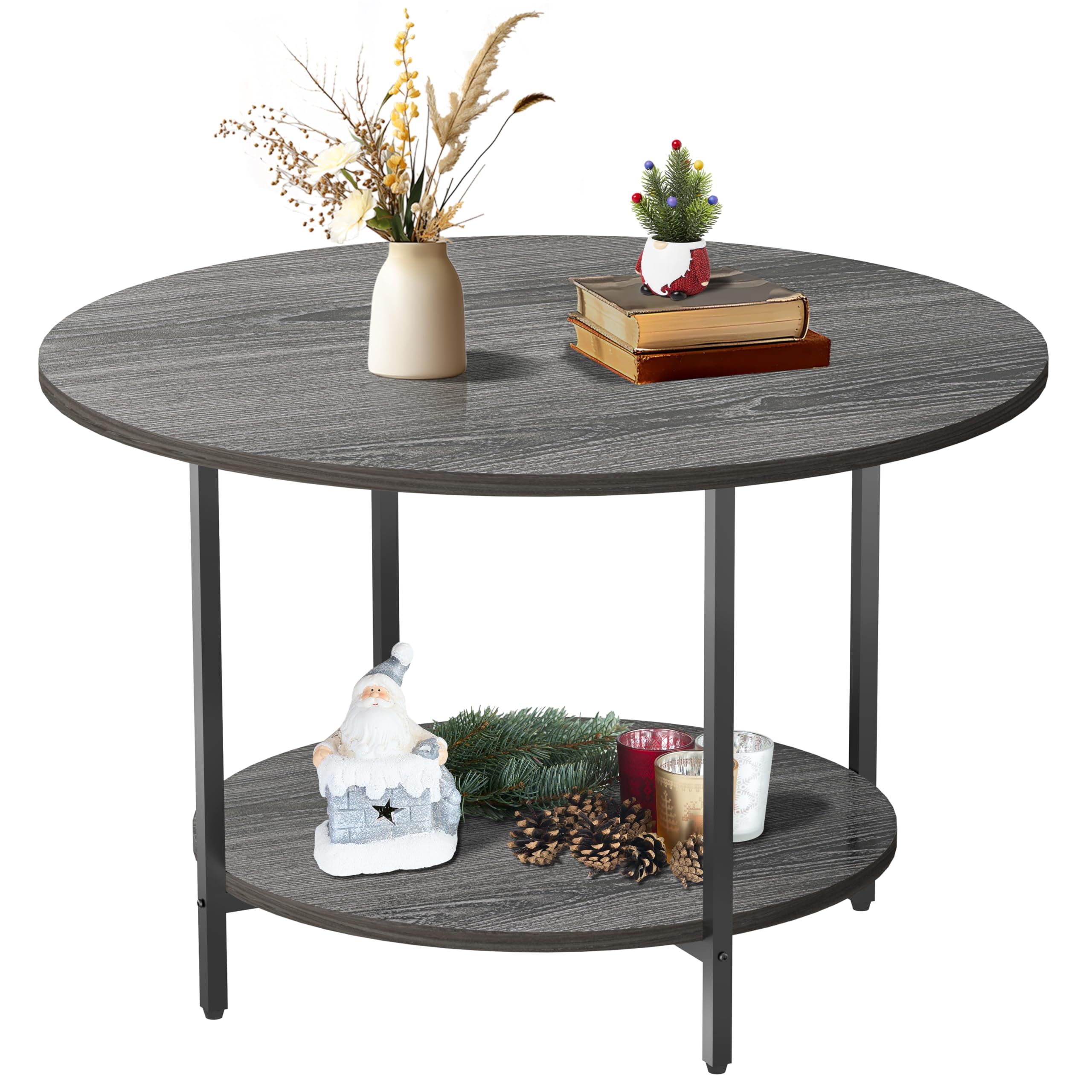 Amazon.com: FAMIDGE Round Coffee Table, 27.5" Small Coffee Tables, 2 ...