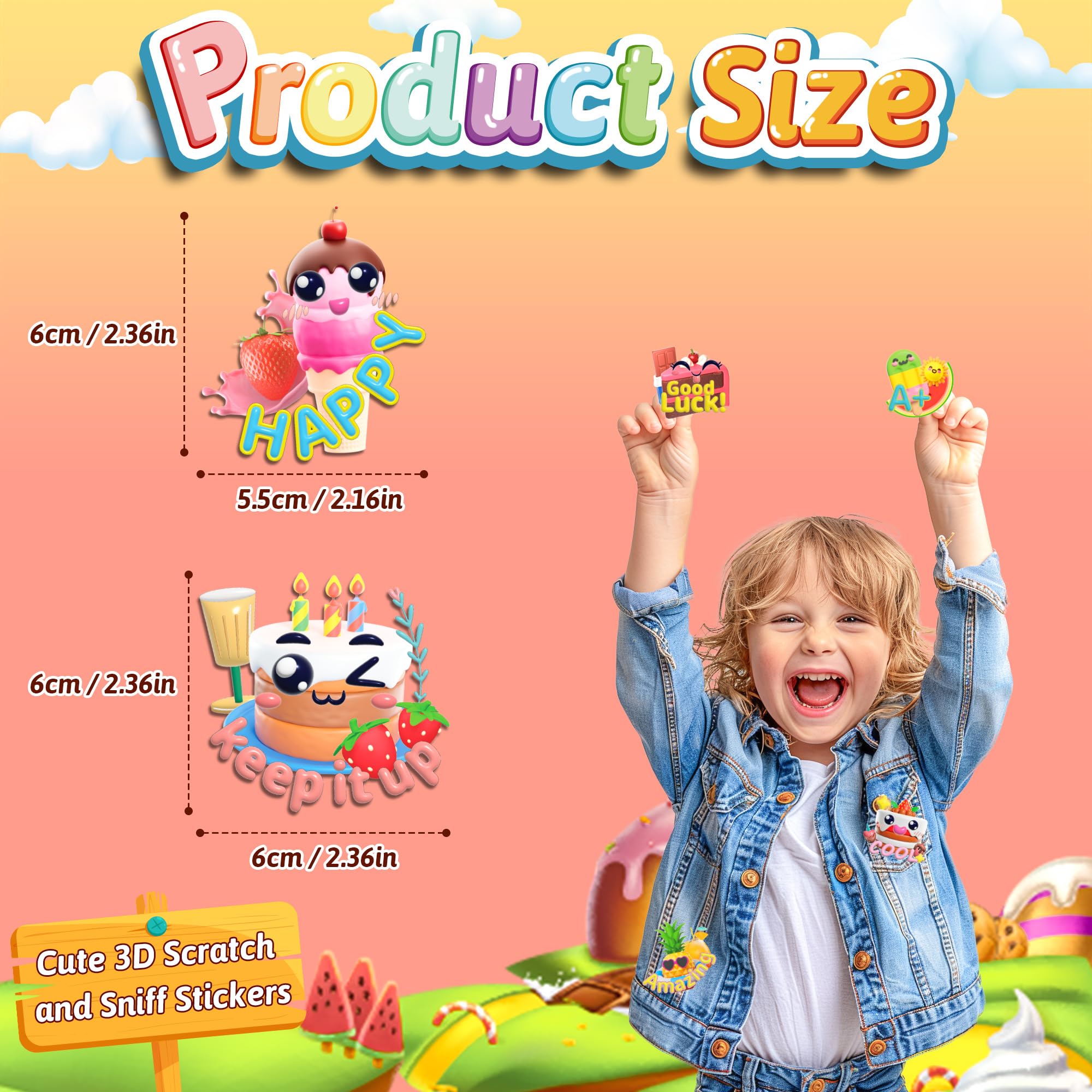 Snapklik.com : 240 Pcs 3D Large Food Scratch And Sniff Stickers ...