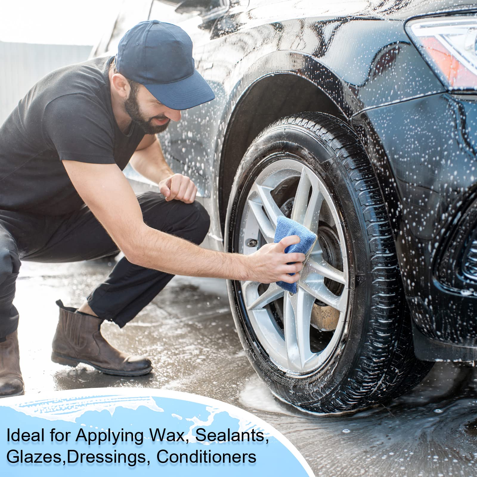 Snapklik.com : 24 Pieces Blue And Gray Thin Microfiber Ceramic Coating ...