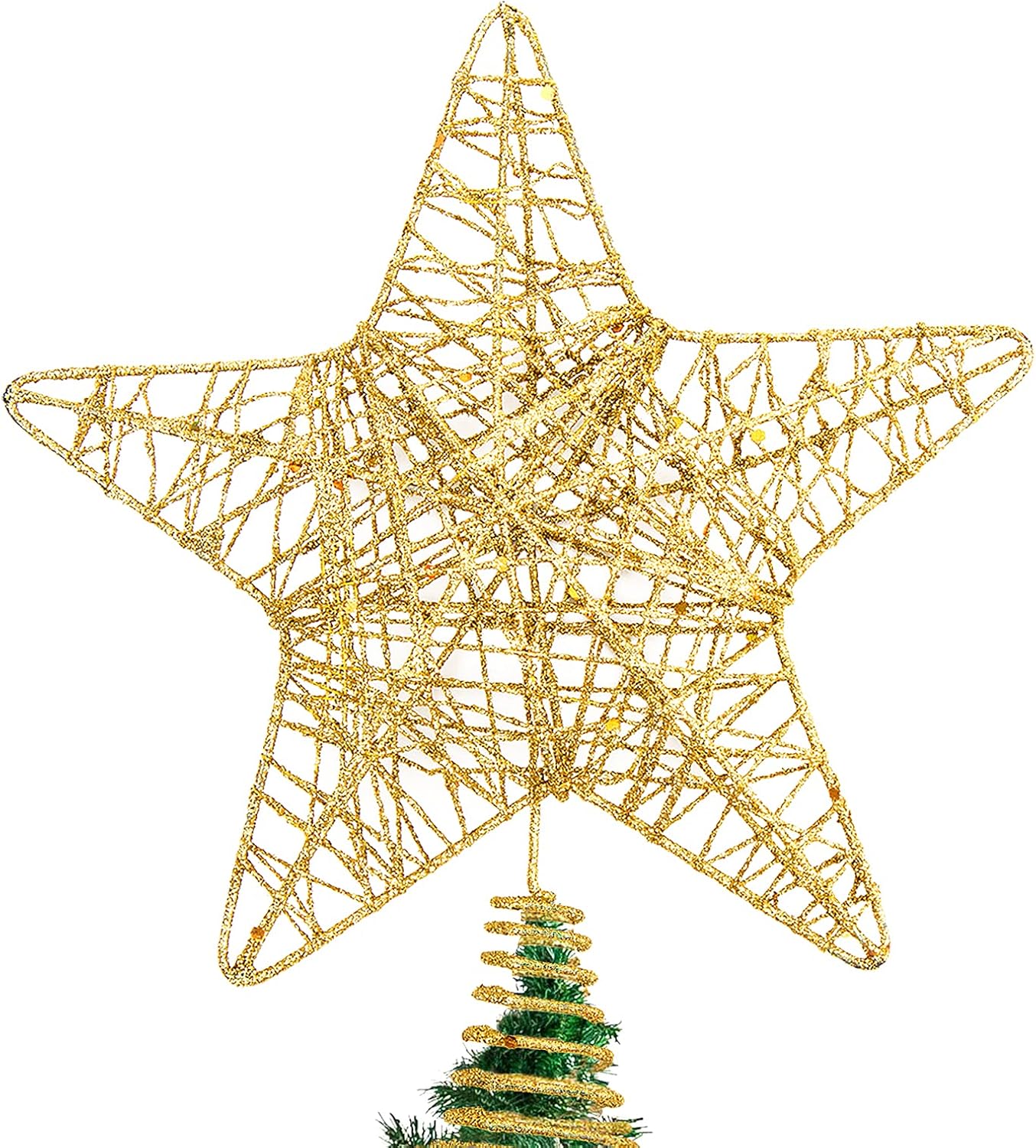 Amazon.com: DERAYEE Christmas Tree Star Topper Decoration, Glittered ...