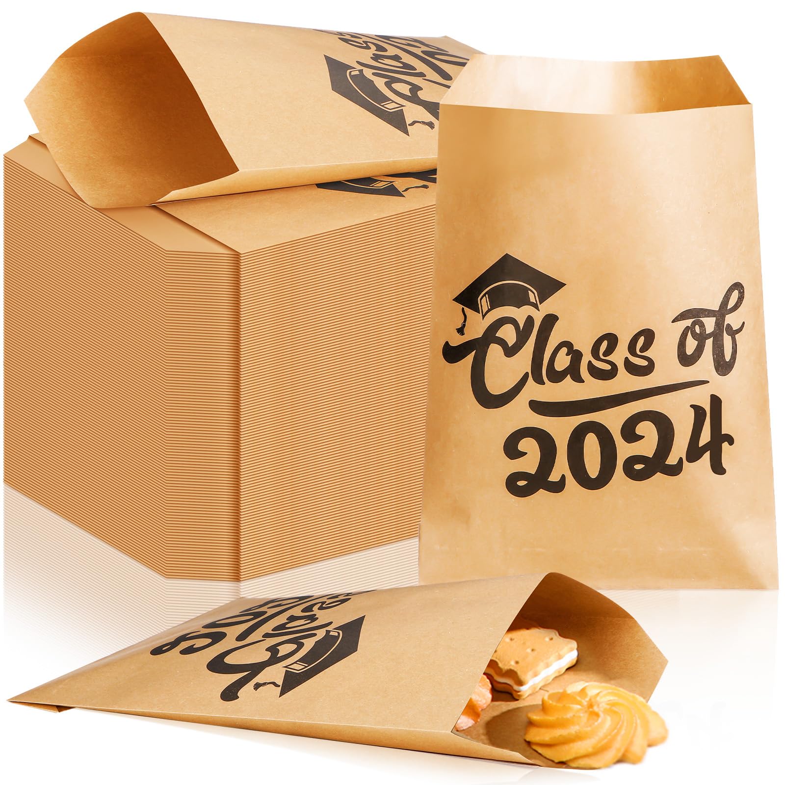 Snapklik.com : 100 Pcs Graduation Favor Bags Candy Bags Paper Cookie ...