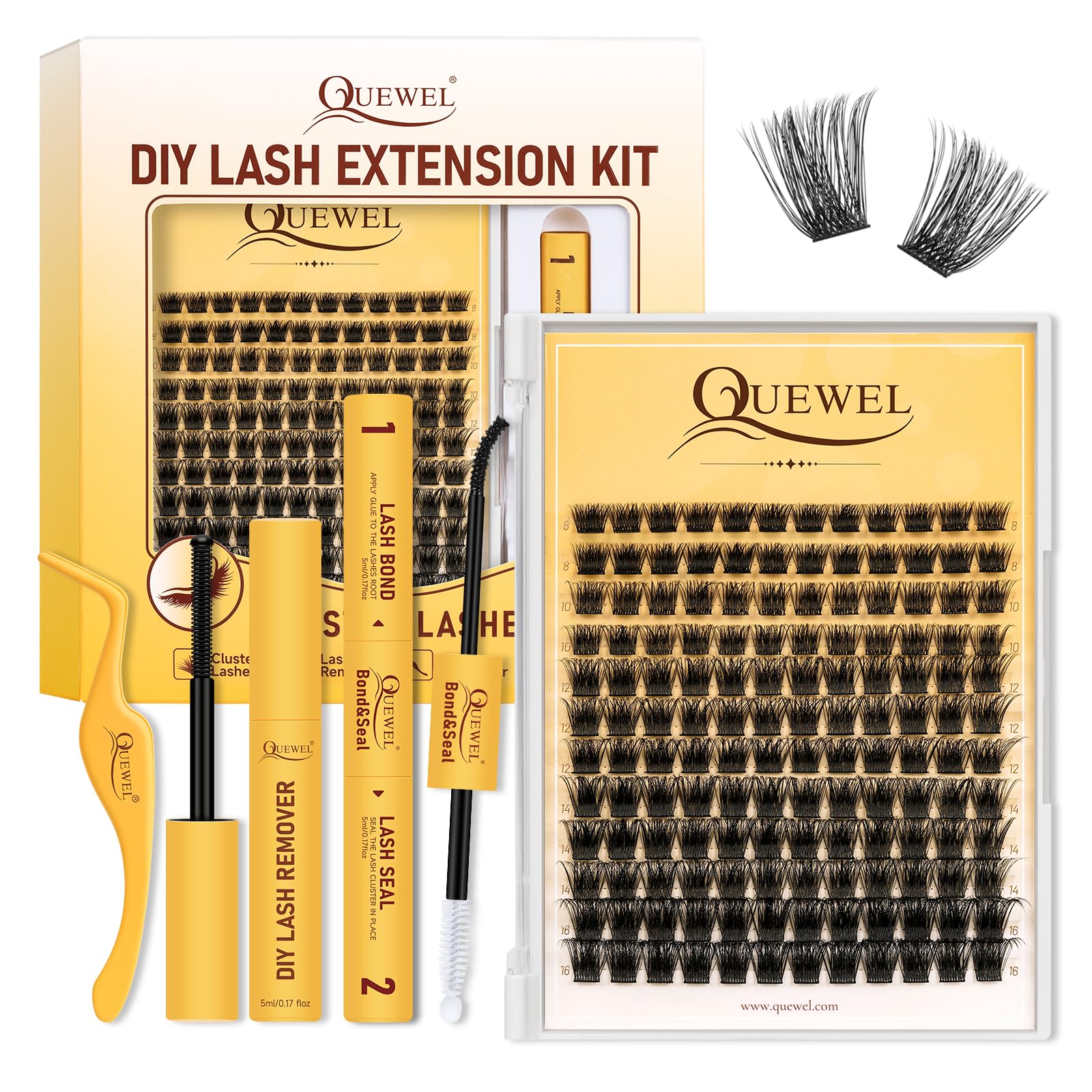 Amazon.com: QUEWEL DIY Lash Extension Kit, Lashes Clusters Bond and ...
