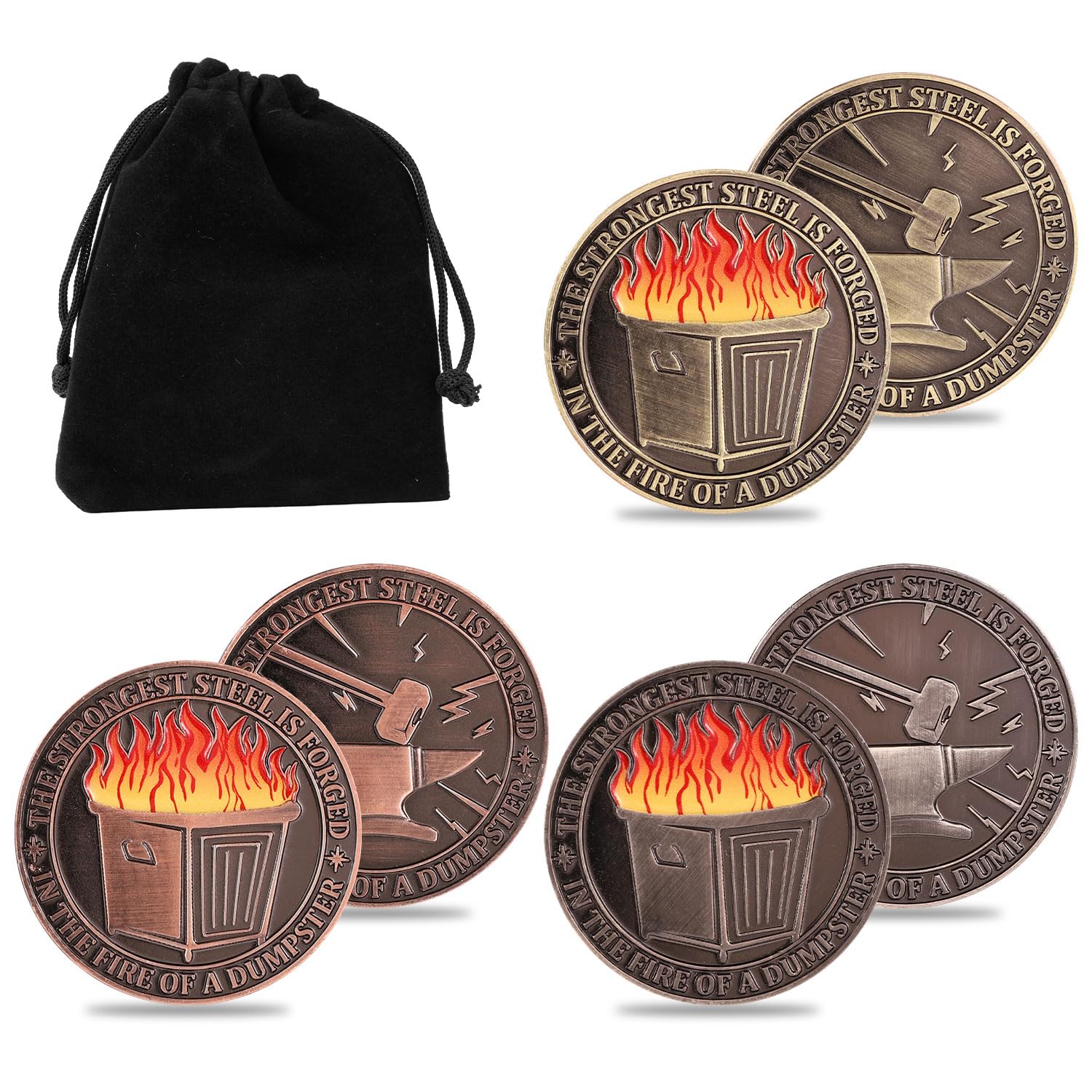 Amazon.com: 3pcs Dumpster Fire Coin, Double Sided Dumpster Fire ...