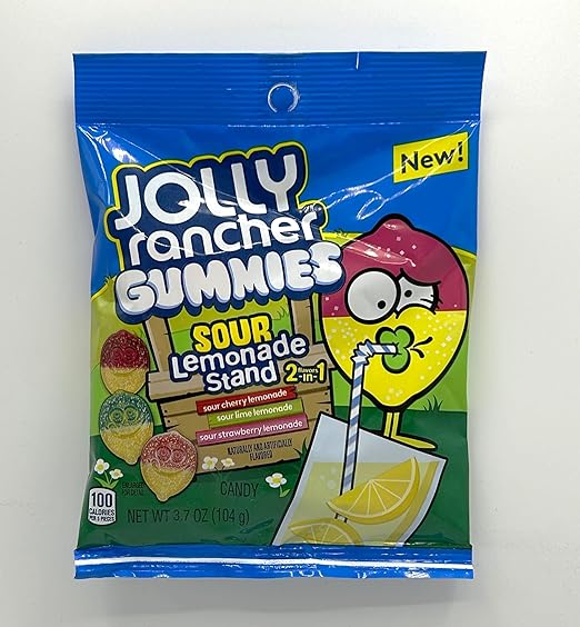 Amazon.com : Jolly Ranchrs Gummies Sour Lemonade Stand 3.7oz - 2 ...