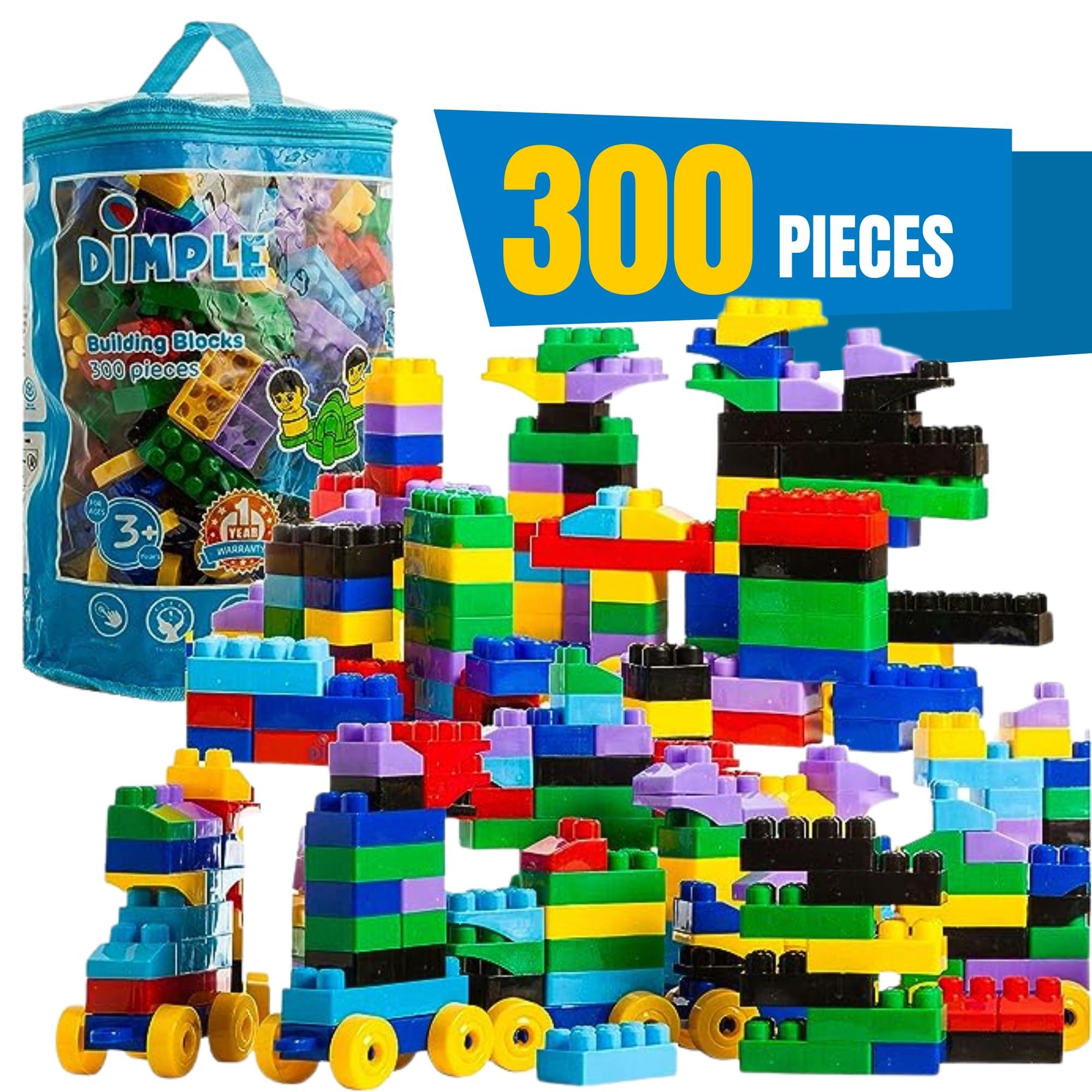 Dimple Large Blocks for Toddlers/Kids Stackable, Multi-Colored ...