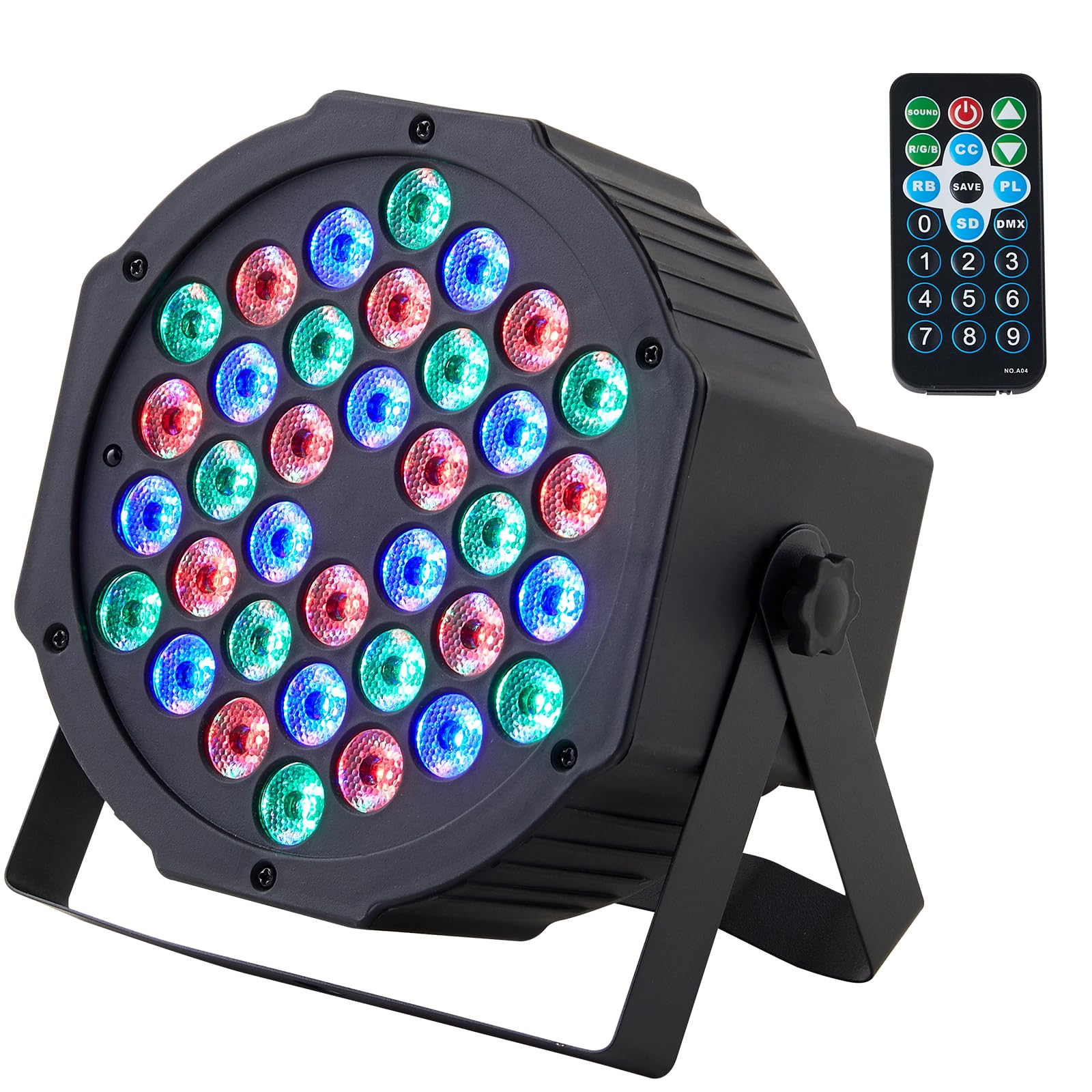 VEVOR Stage Lights, 4-Pack RGB Party Lights, 36 LED Colorful Lights ...
