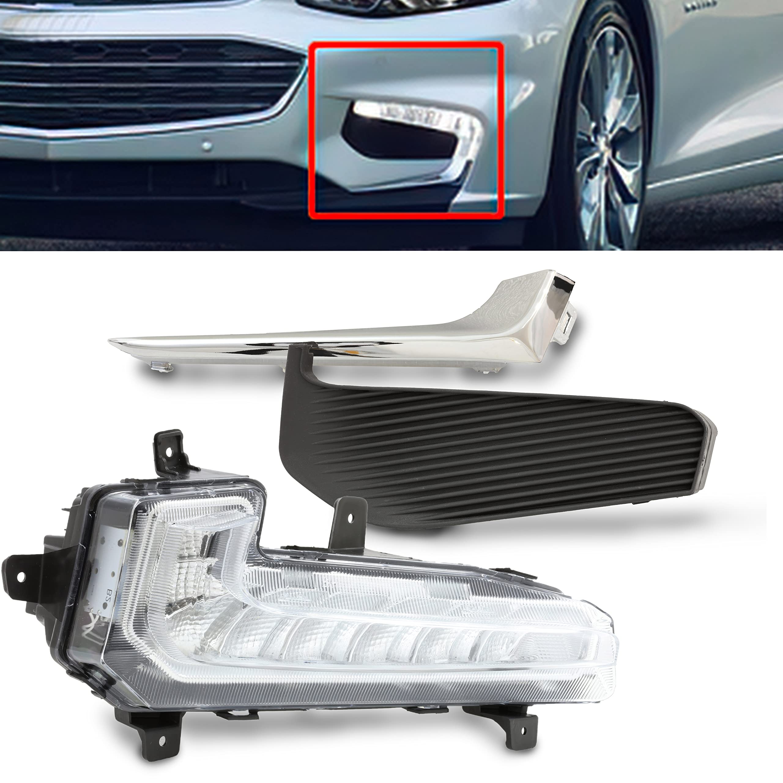 Amazon.com: BXZ LED Daytime Running Light Driving Lamp W/Bumper Insert ...