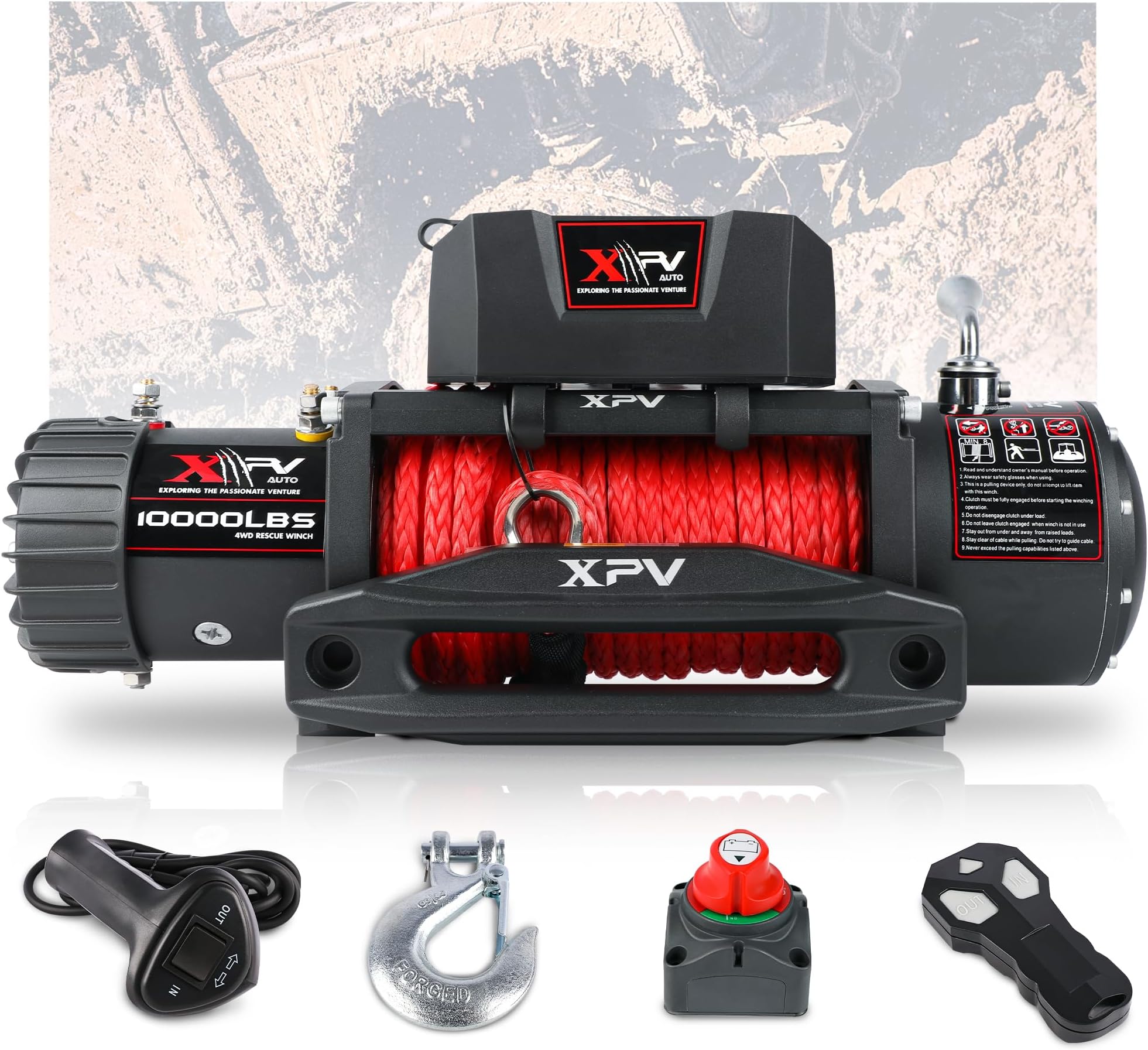 Amazon.com: OPENROAD 4500 lb ATV/UTV Winch,Waterproof IP67 Electric ...