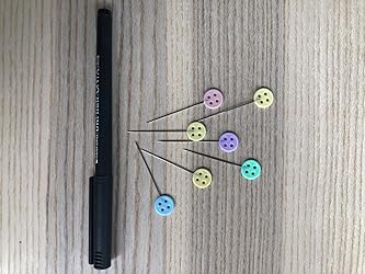 Amazon.com: YuYww 200 Pieces Flat Button Head Pins Boxed for Sewing DIY ...