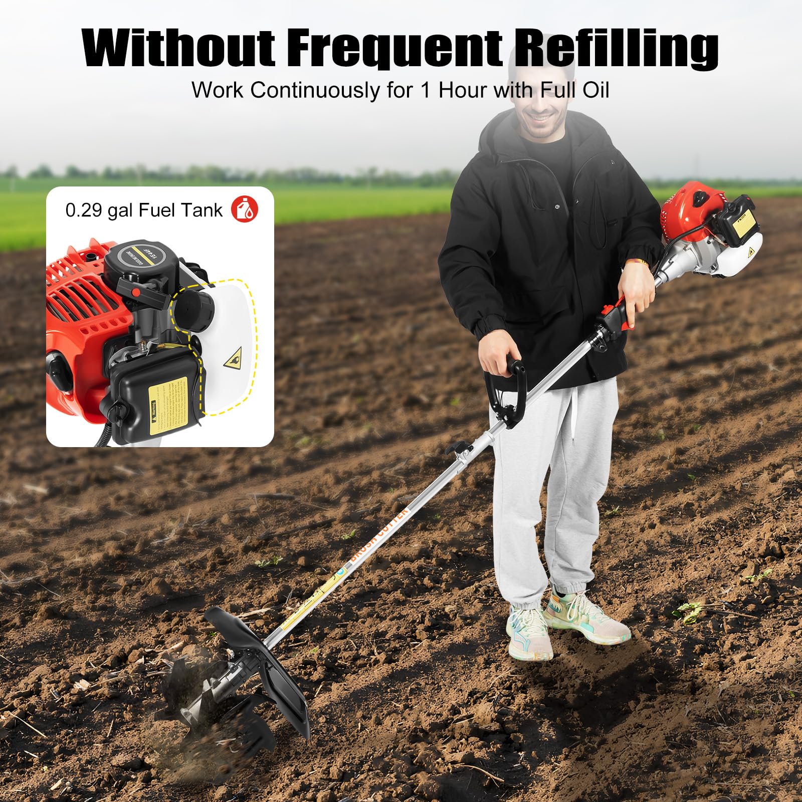 Gas Powered Hand Held Garden Tillers Garden Tiller / Rotovator